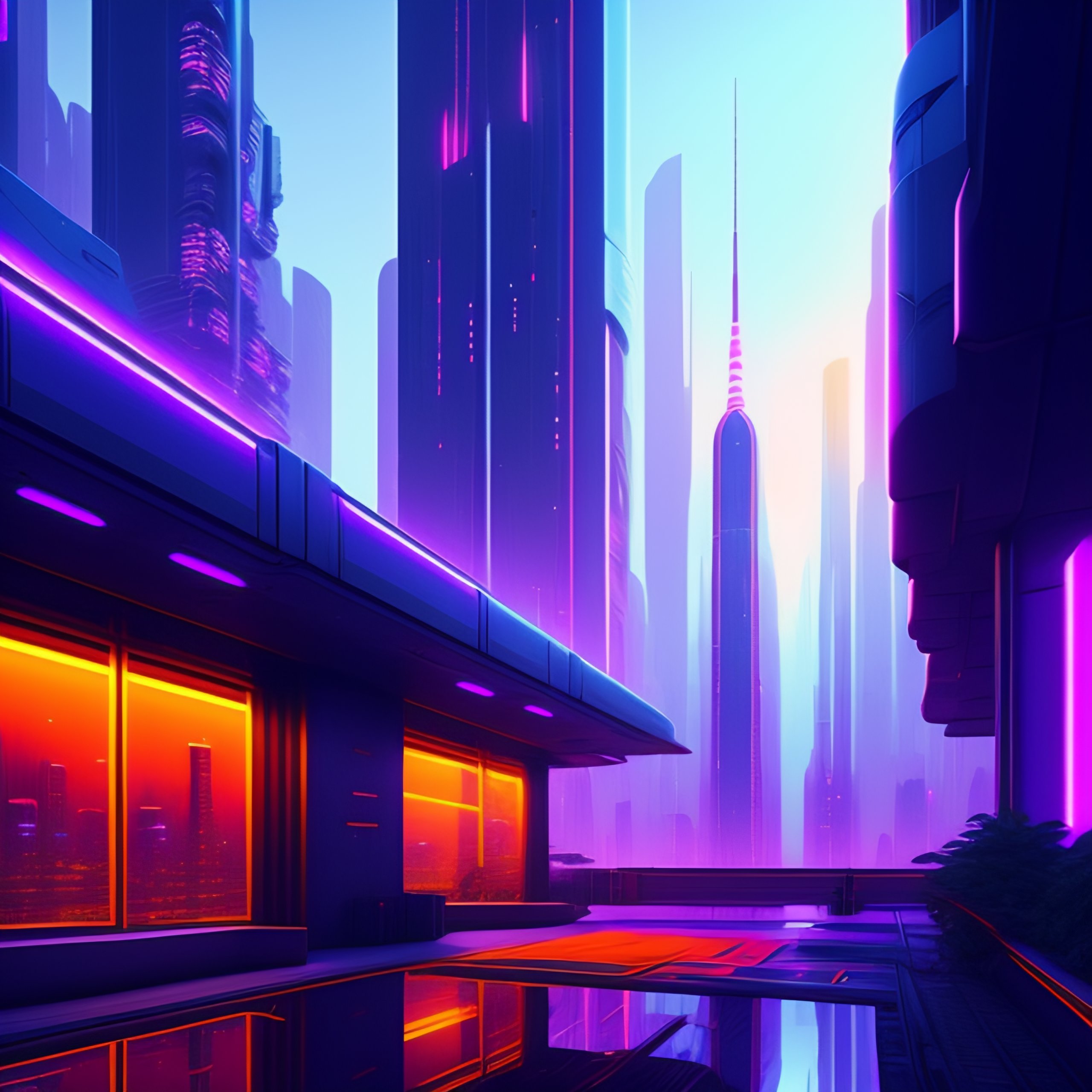 Lexica - Illustrate a futuristic cityscape in the style of anime and ...