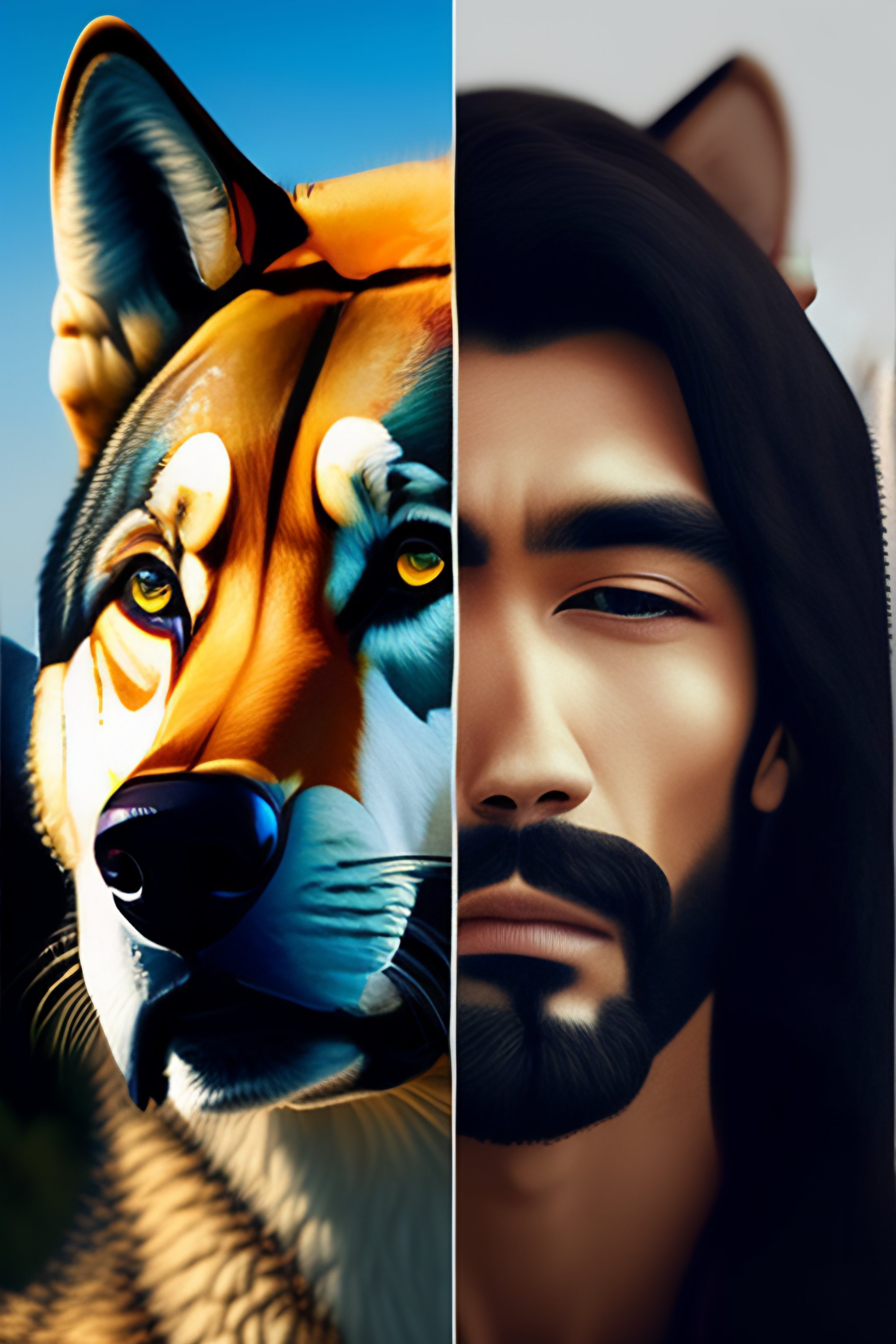 Lexica - Man with half wolf face