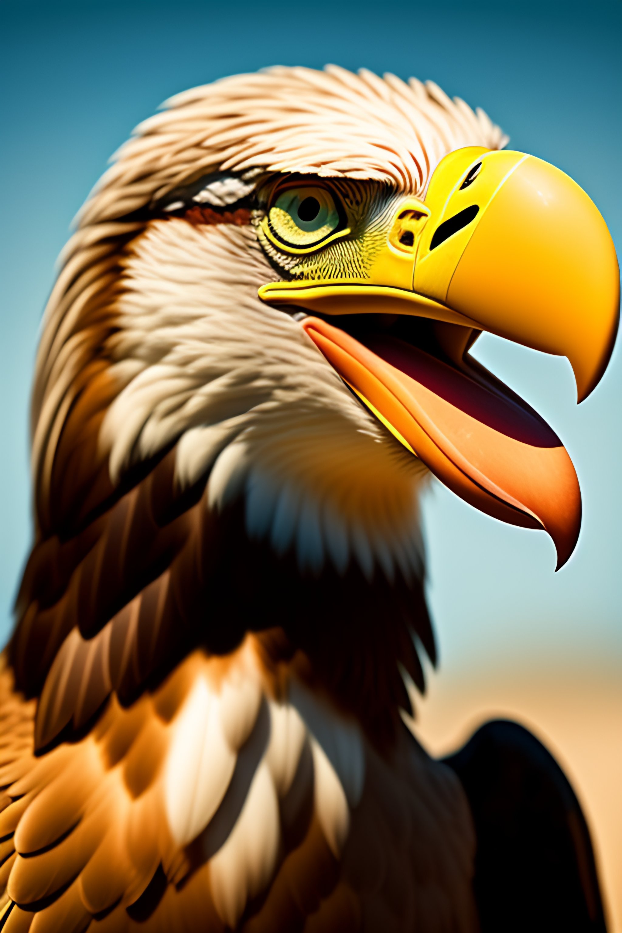 Lexica - A friendly smiling eagle as a cartoon mascot