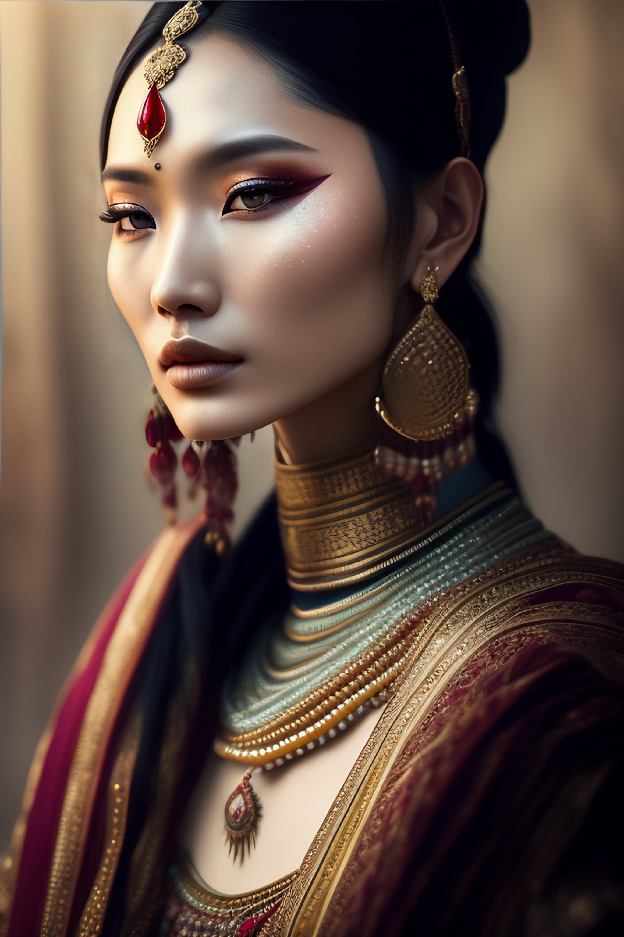Lexica - A close-up portrait of a Kazurkhan, pale, translucent skin ...