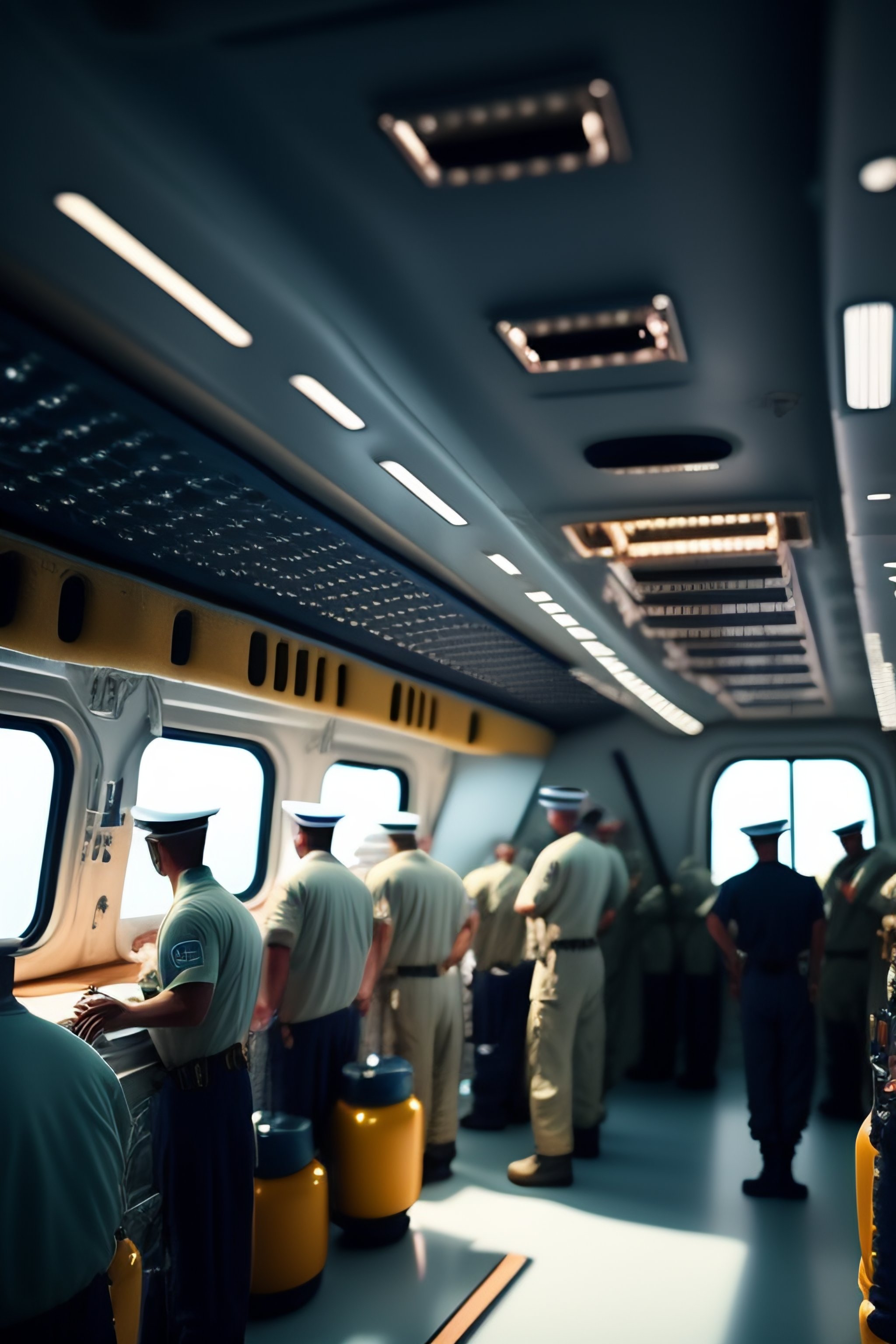 Lexica - US Navy Ship interior with Sailors working