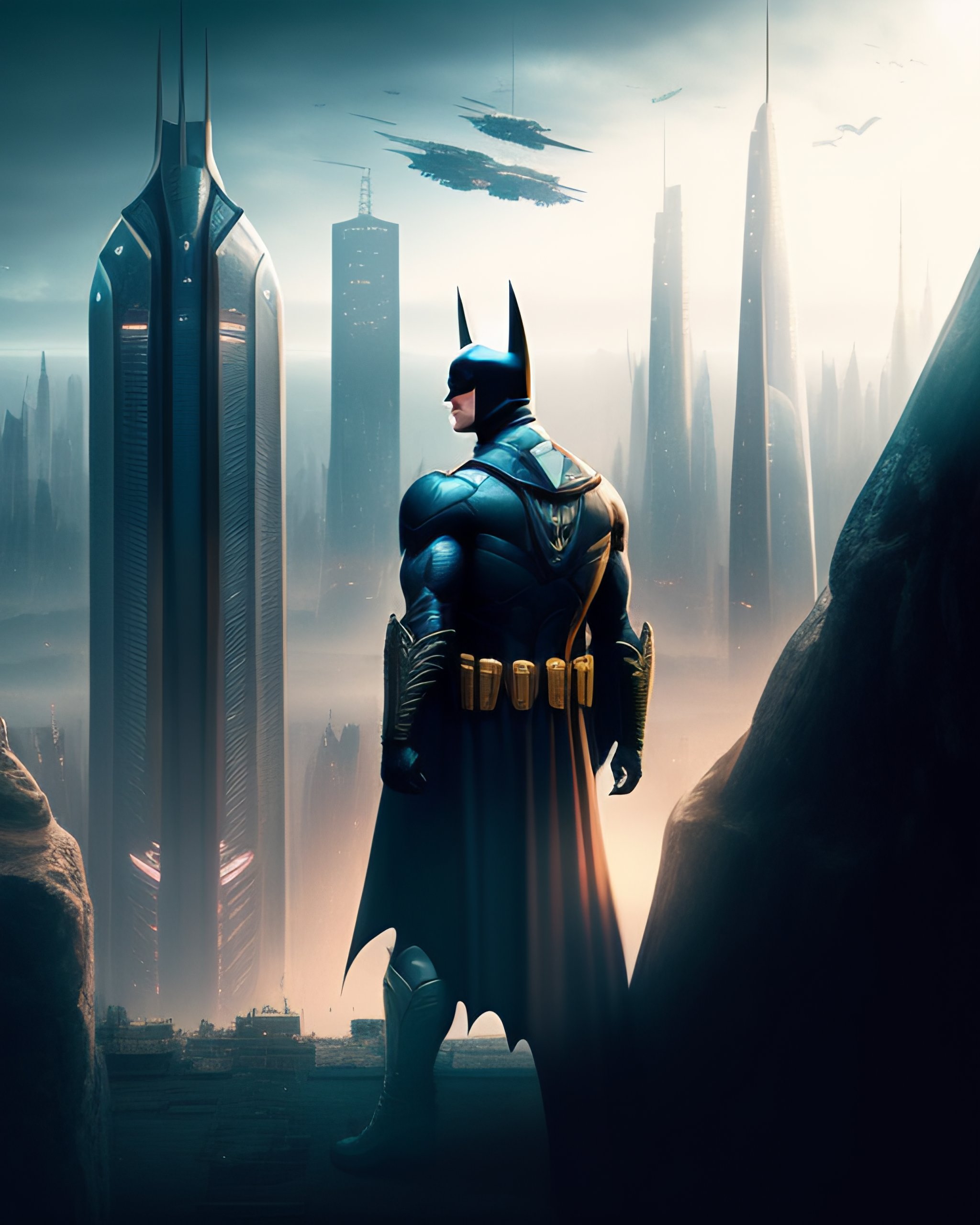 Lexica - Batman in futuristic dystopian city