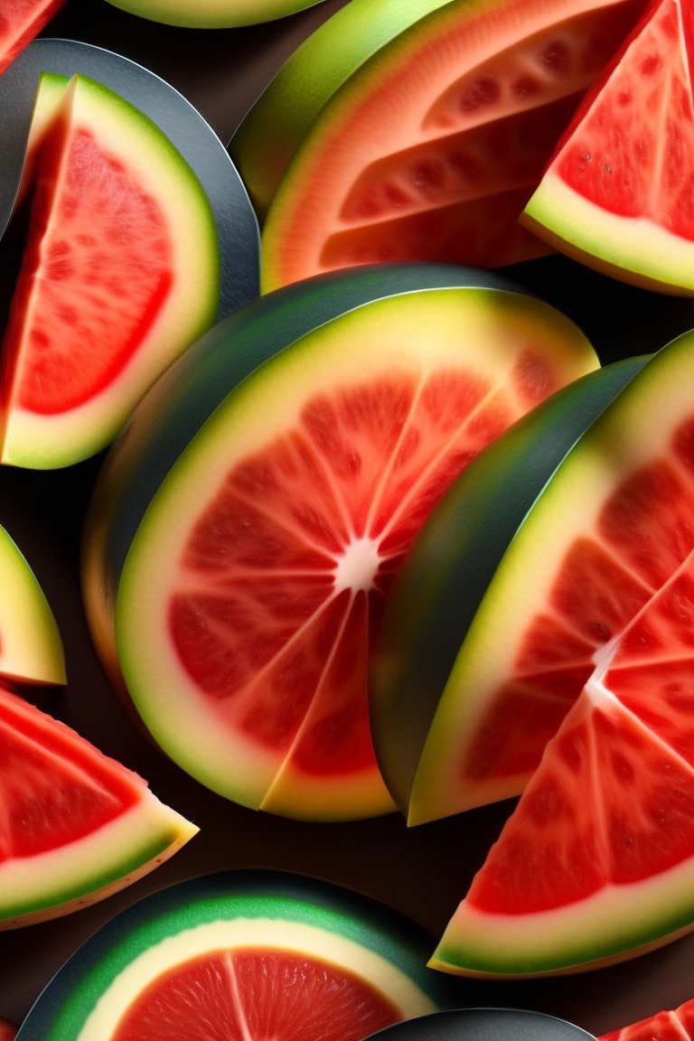 Lexica - Realistic Pattern with ripe watermelon on black background ...