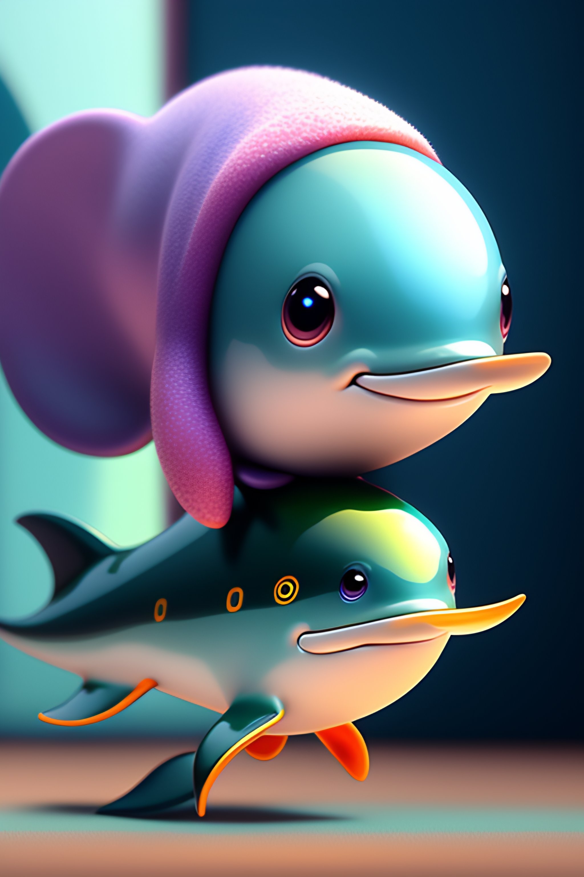 Lexica - Cute small dolphin, cartoon, cozy indoor lighting, artstation ...