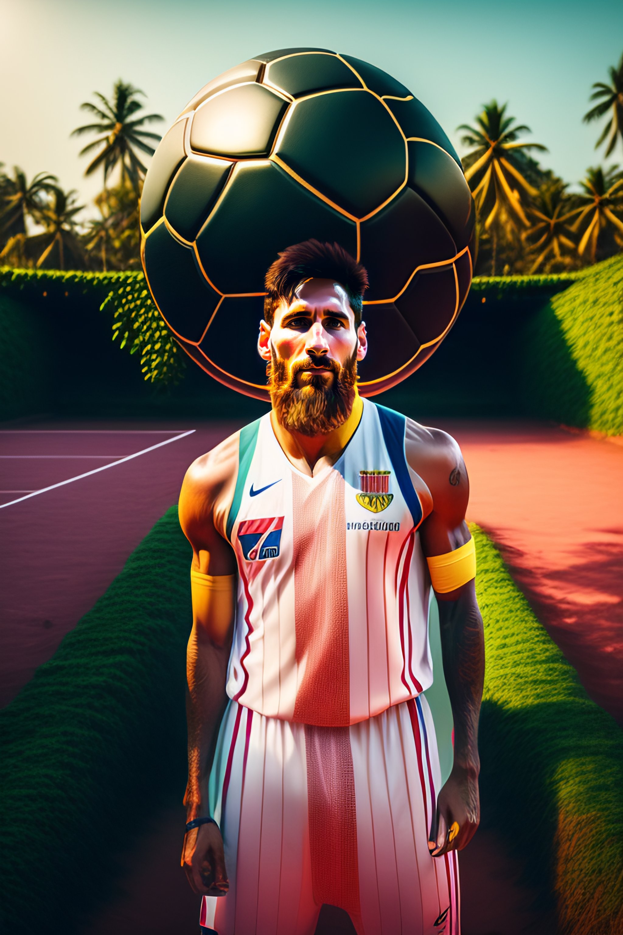 Lexica - Messi playing basketball, kerala,india,retro,8k