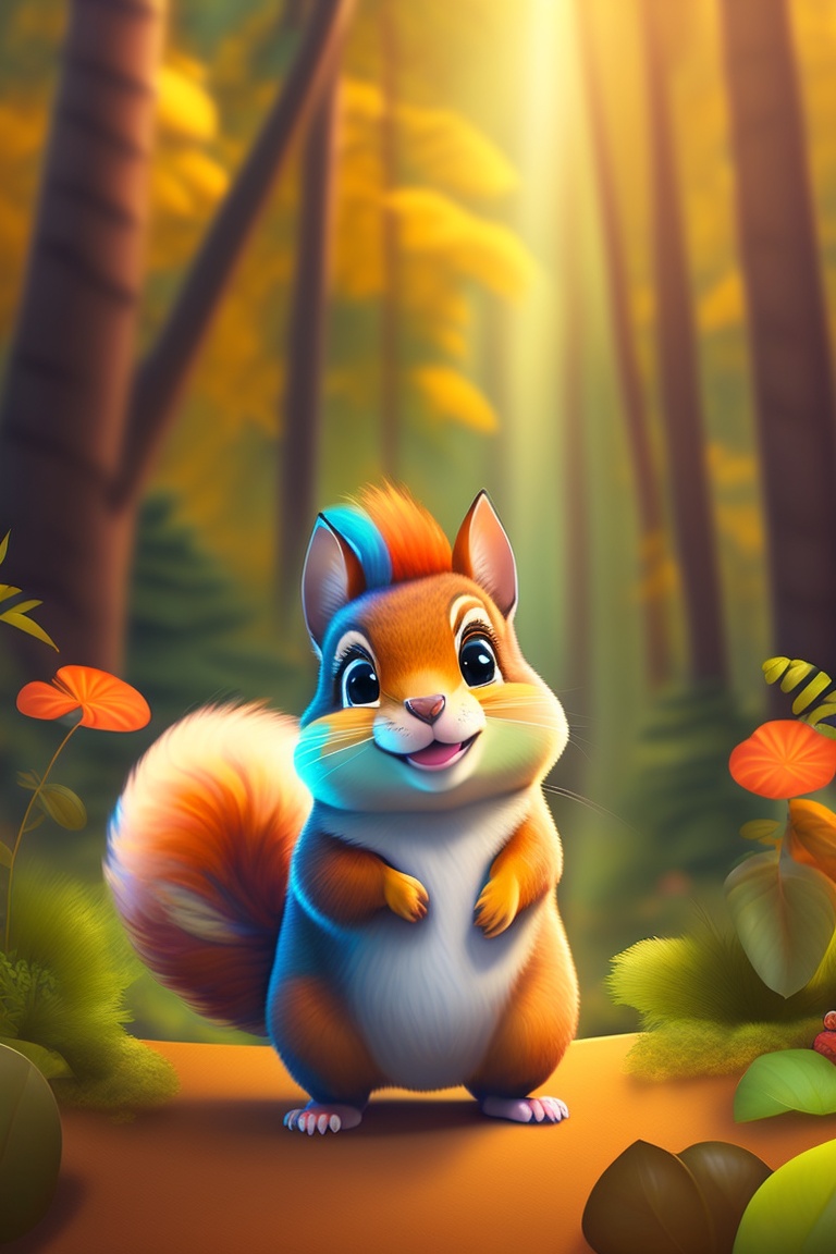 Lexica - Show Sammy, the mischievous squirrel, with a playful ...