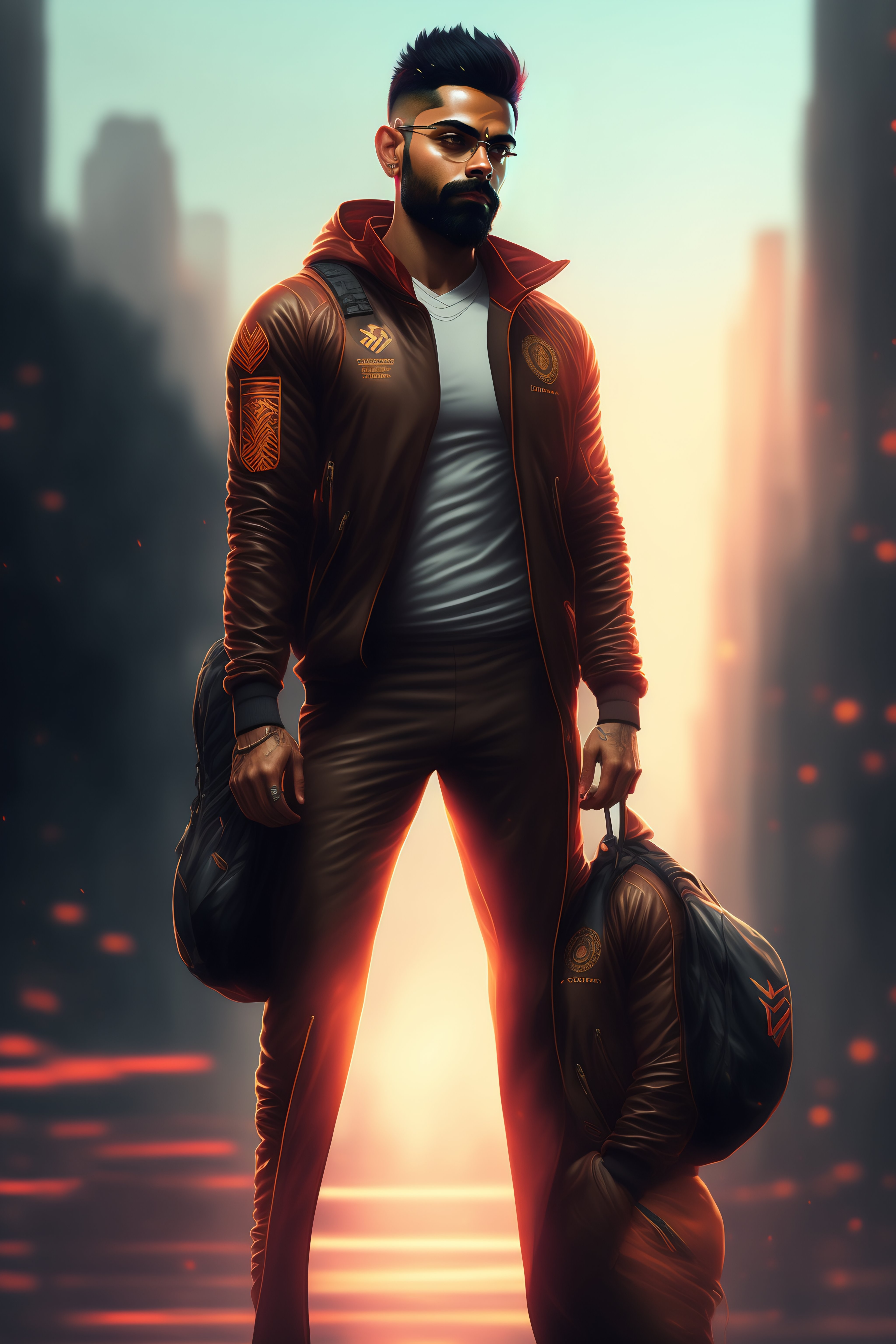 Lexica - Full body portrait of Virat Kohli as by dan mumford, yusuke ...