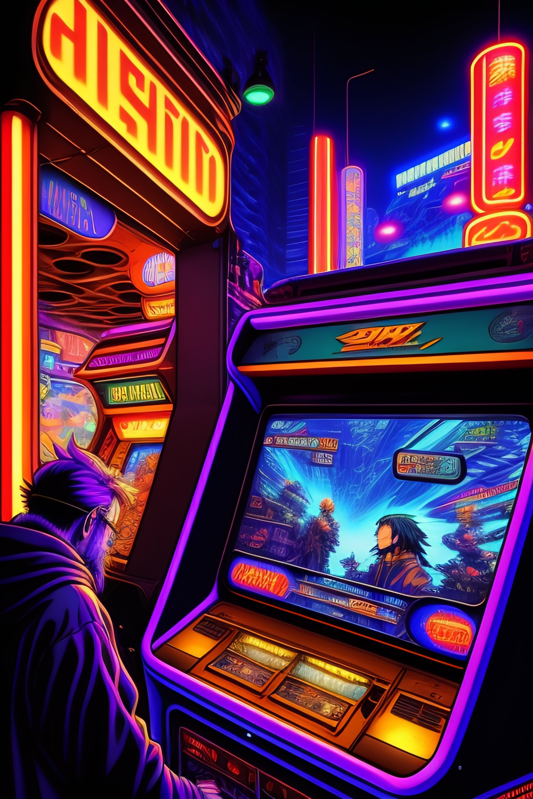 Lexica - Vintage 90's anime style environmental wide shot of a chaotic ...