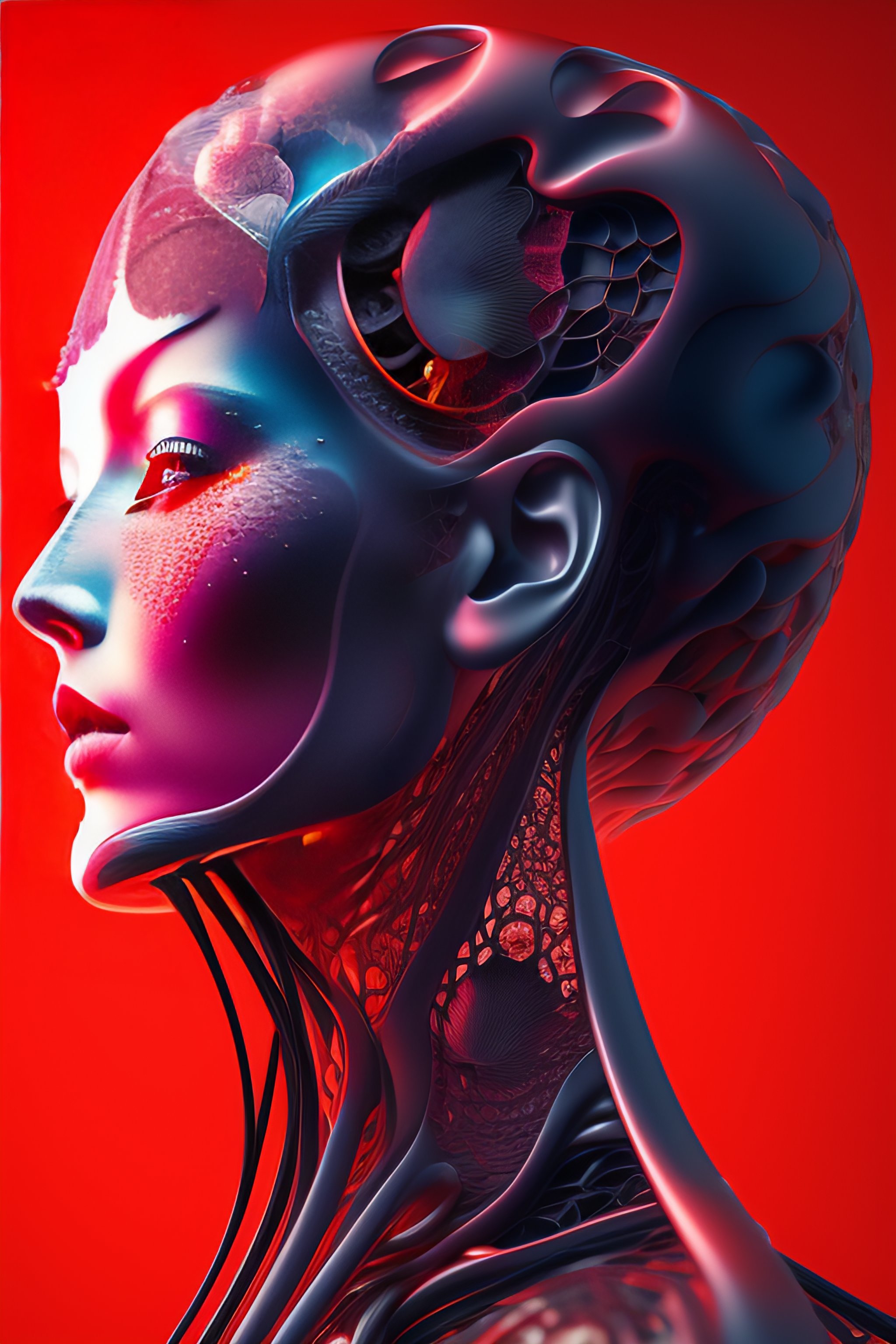 Lexica - Complex 3d render ultra detailed of a beautiful profile face ...