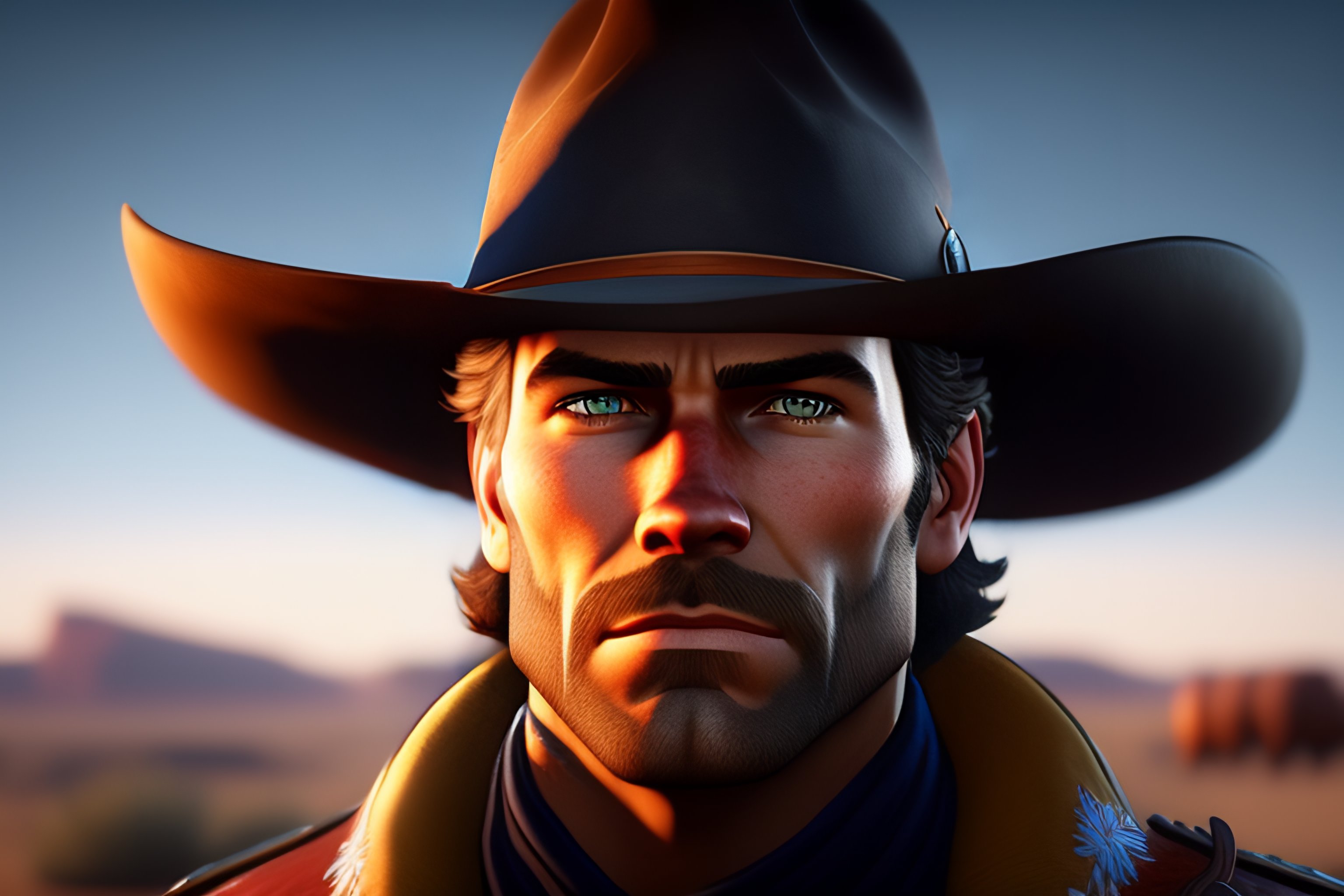 Lexica - Portrait of Arthur Morgan pixar style