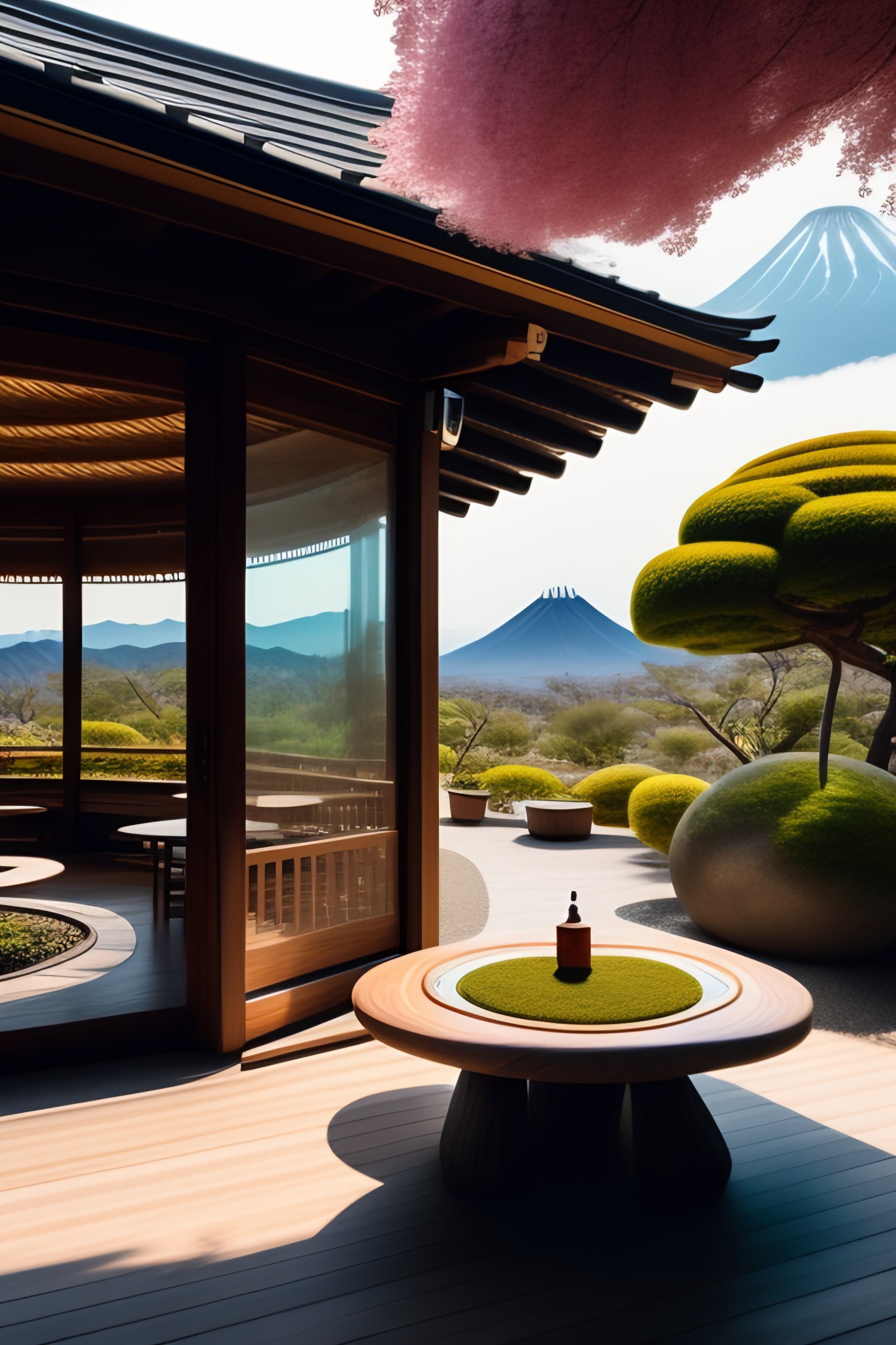 Lexica - Japan, terrace, food, desert, Teahouse plant Eating and ...