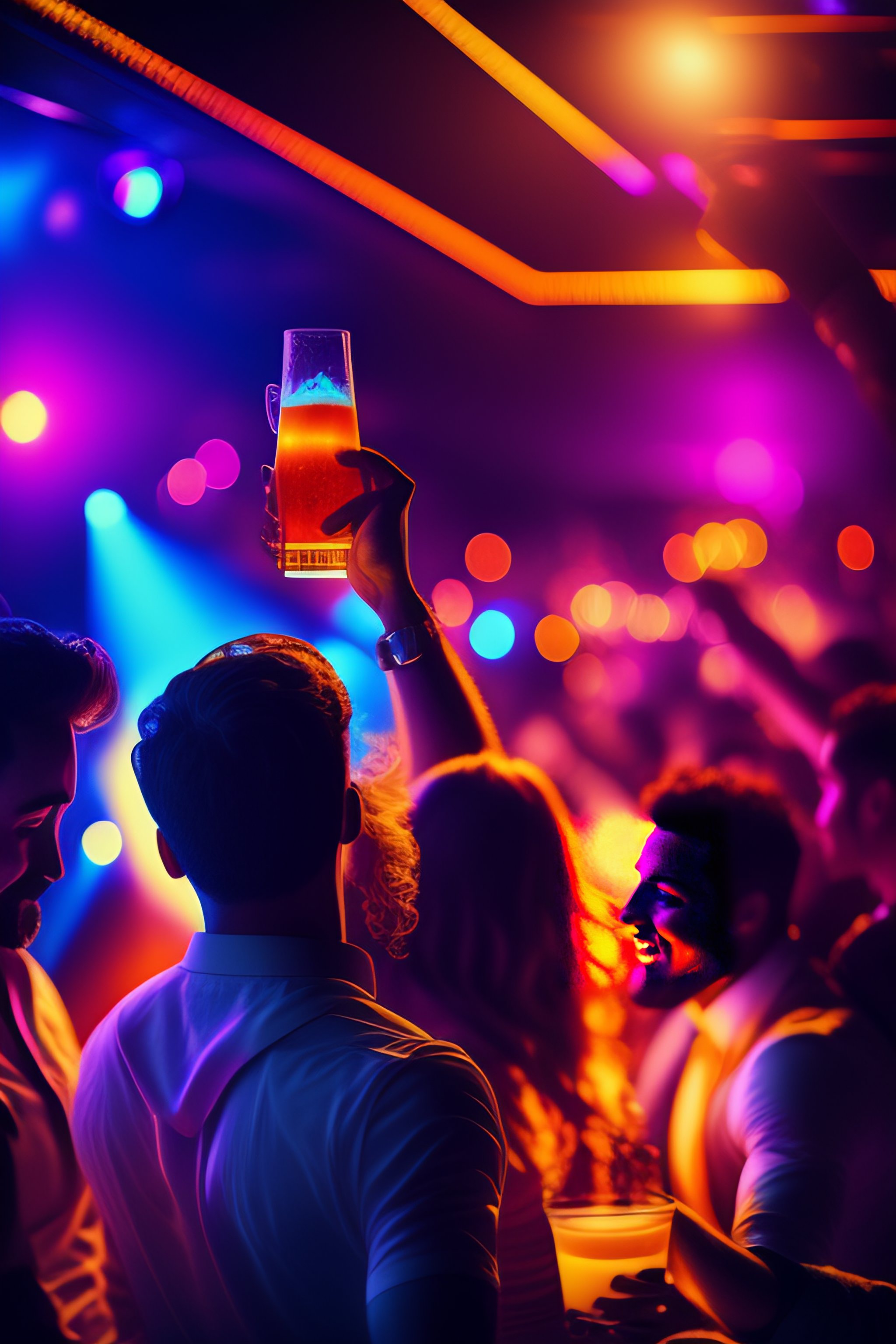 Lexica - Dancing people in a nightclub, music playing, party, everyone ...