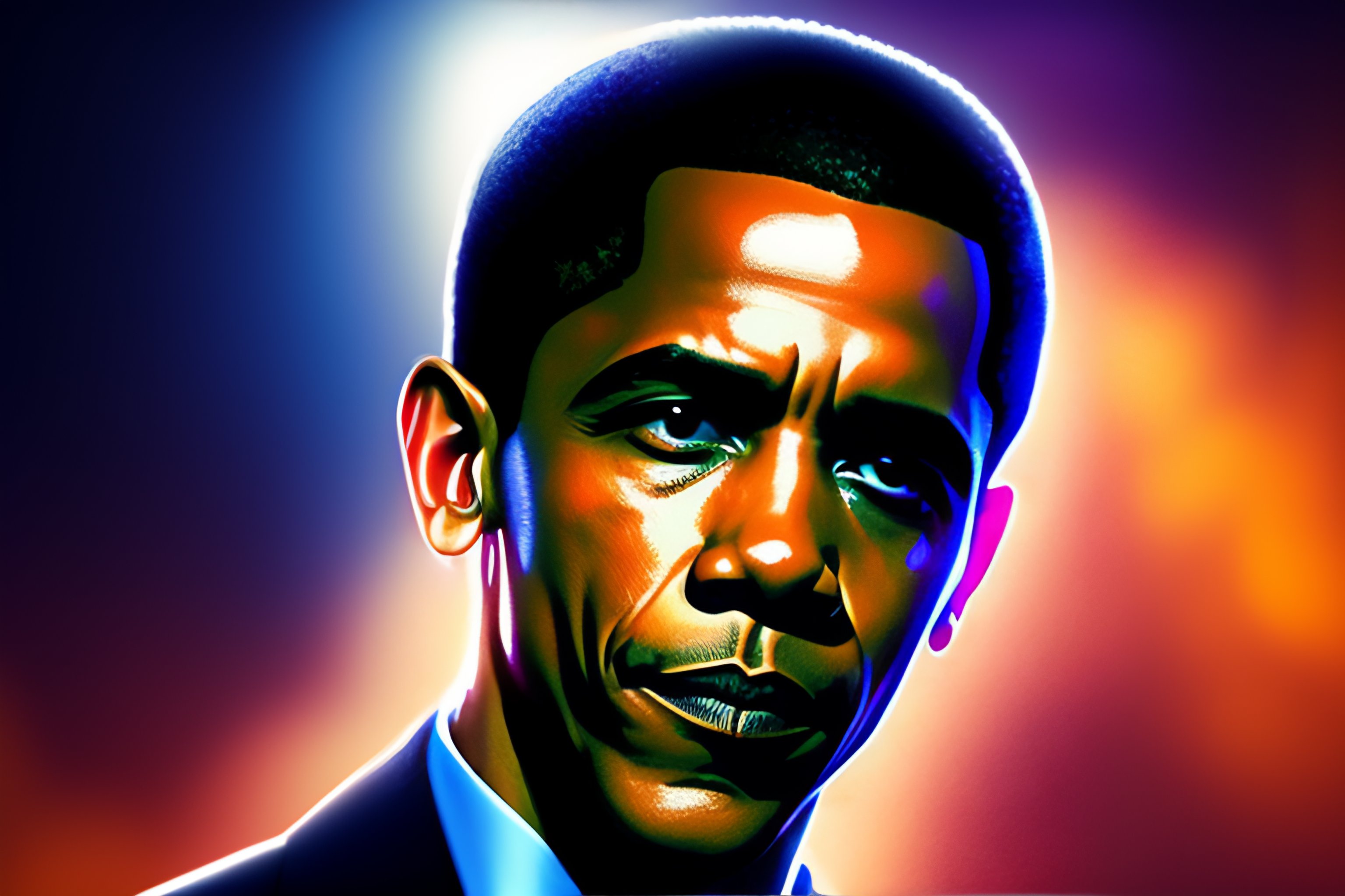 Lexica - Barack Obama, movie still thundercats, blue skin, small pointy ...