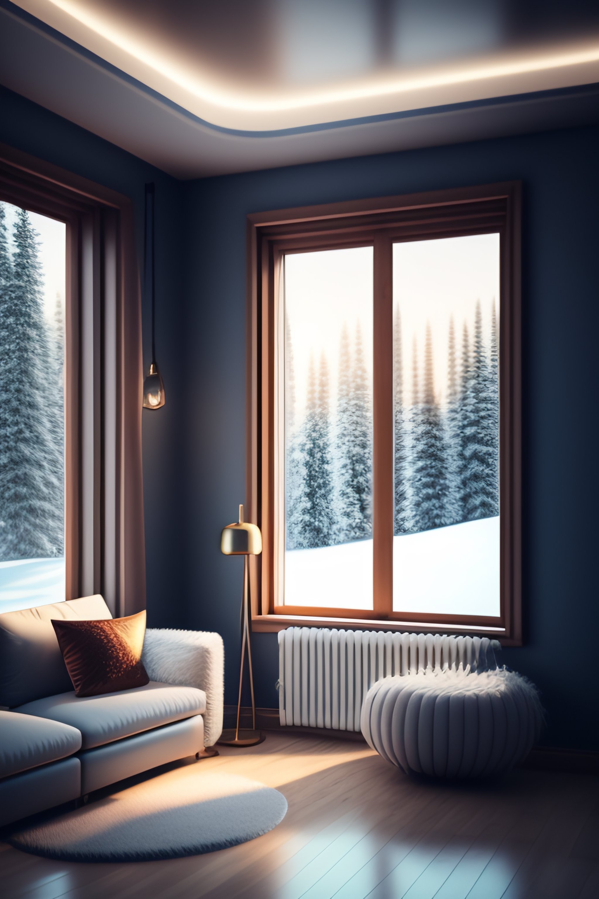 Lexica - Living room winter with snow capture iphone