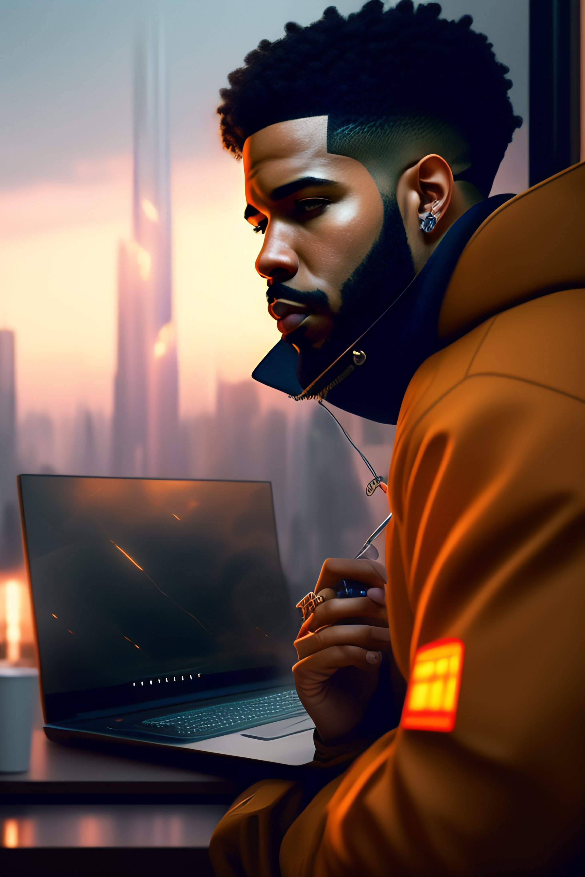 Lexica - “ drake hacking a computer, very epic, digital art, cyber punk ...