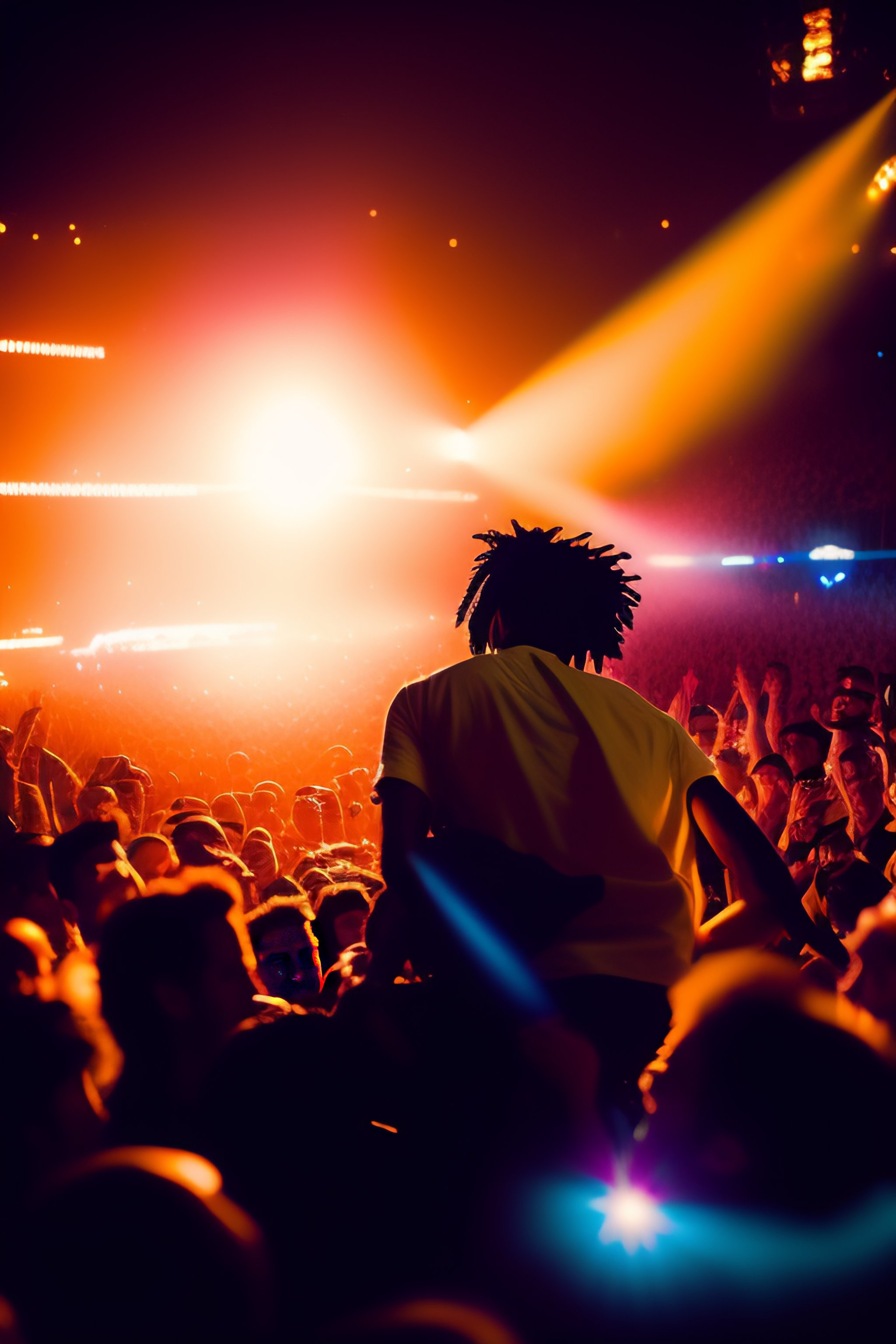 Lexica - Playboi carti crowd surfing a huge crowd, 4k, Aubrey Powell, vintage photo, lens flare ...