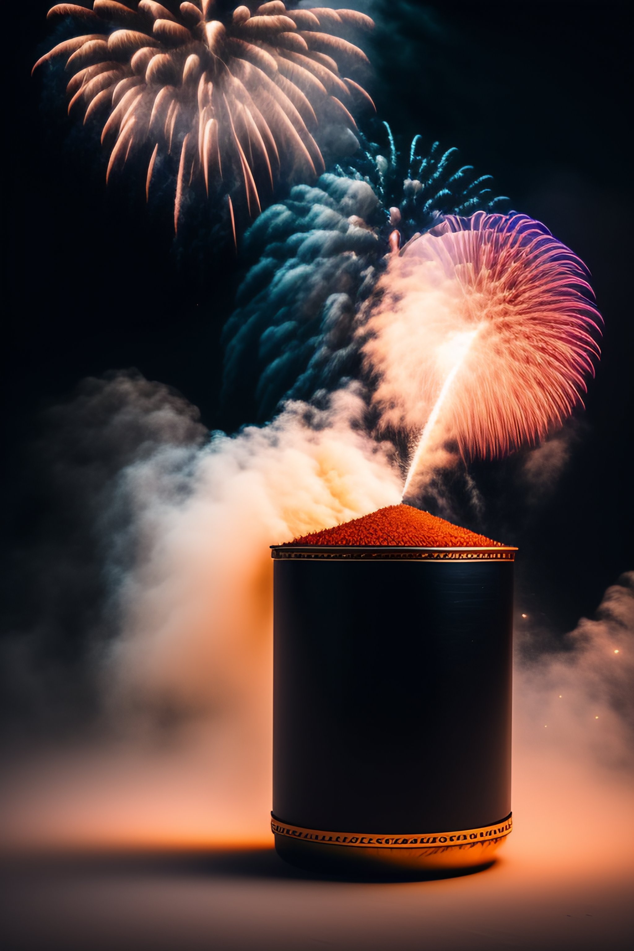 Lexica - A magician's cylinder turned upside down, with fireworks ...