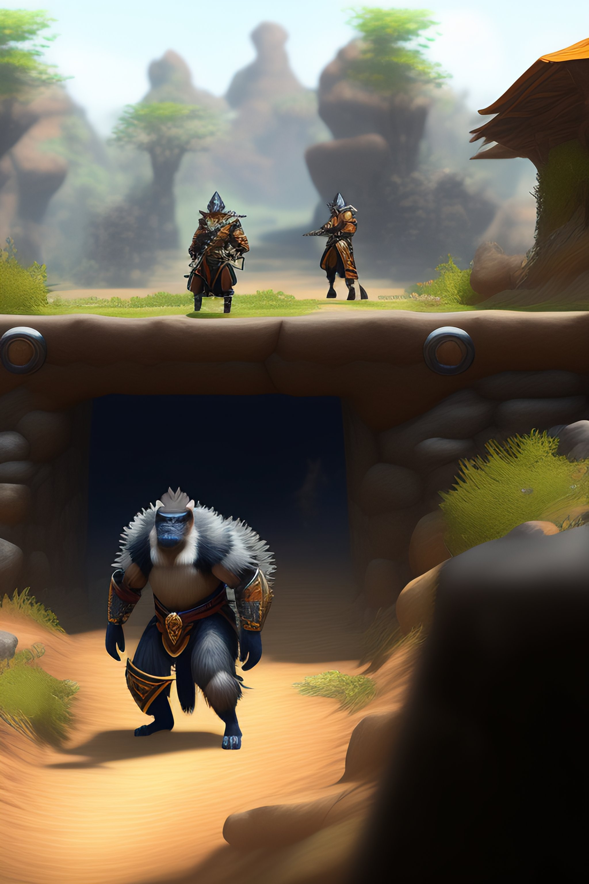 Lexica - Monkey Armored , Realistic , detailed, Rpg style, serious