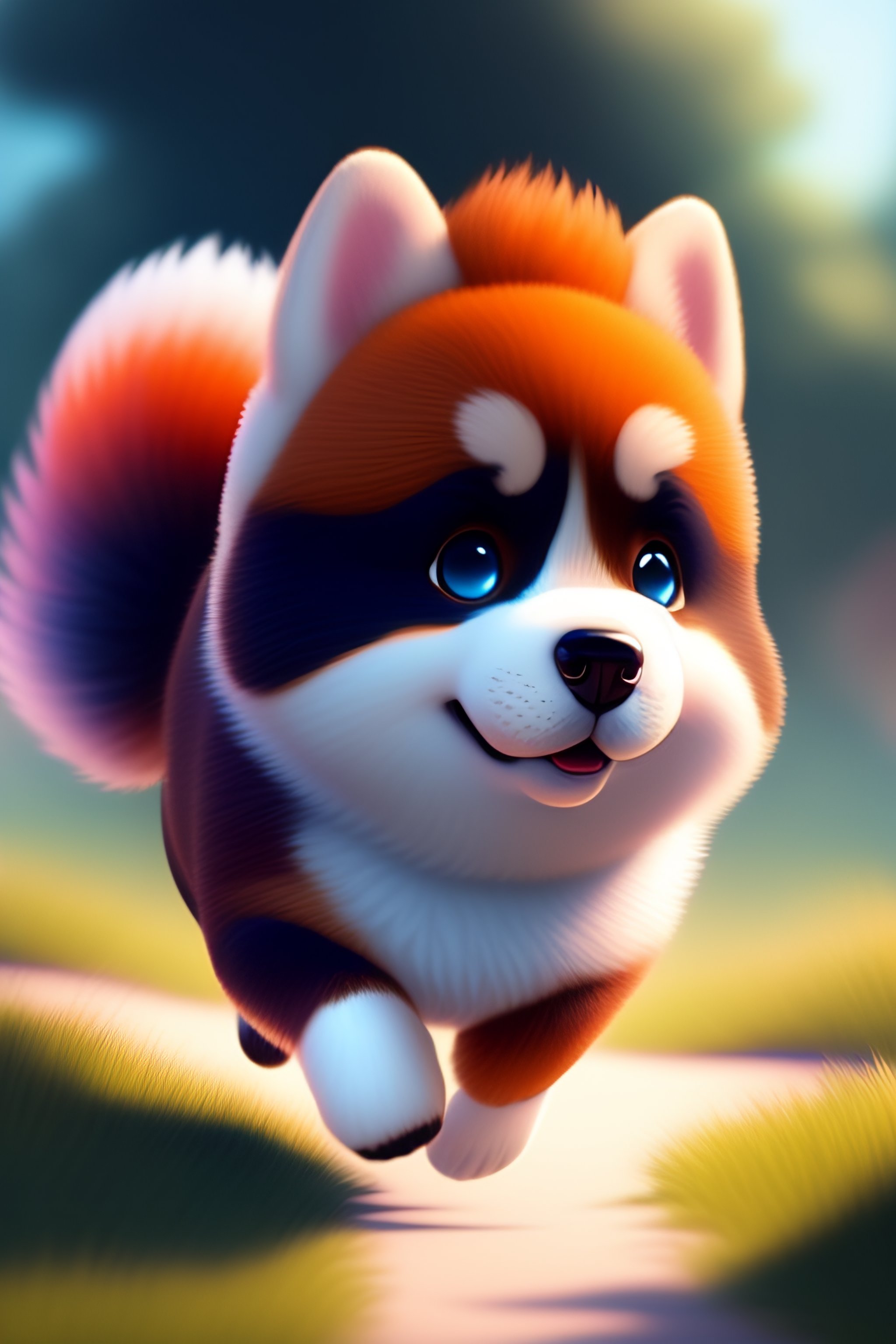 Lexica - BOY IN PIXAR STYLE running WITH A CUTE AND ADORABLE CARTOON ...