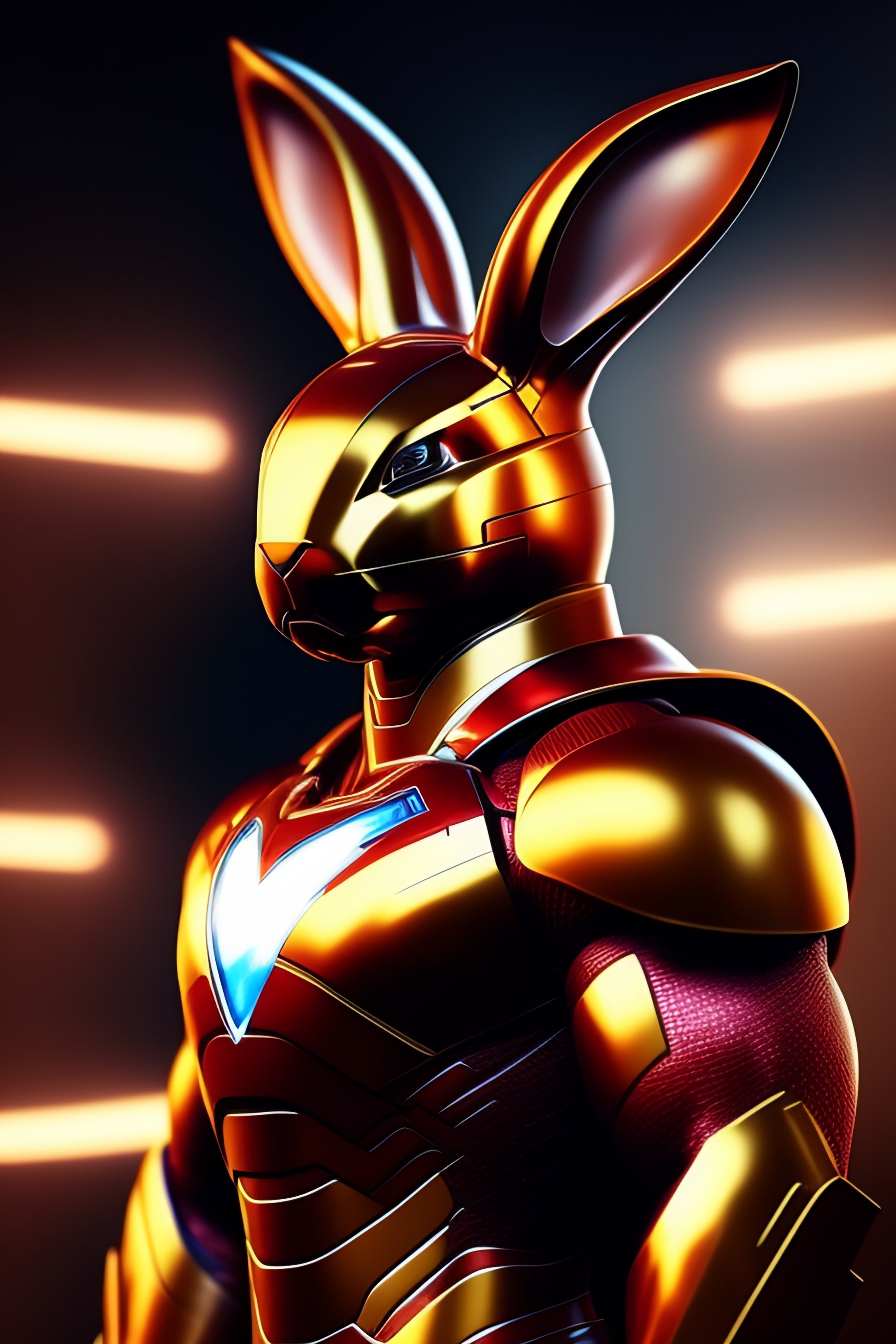 Lexica - Rabbit, ironman, super hero, hyper-realistic, Tonny Stark ...