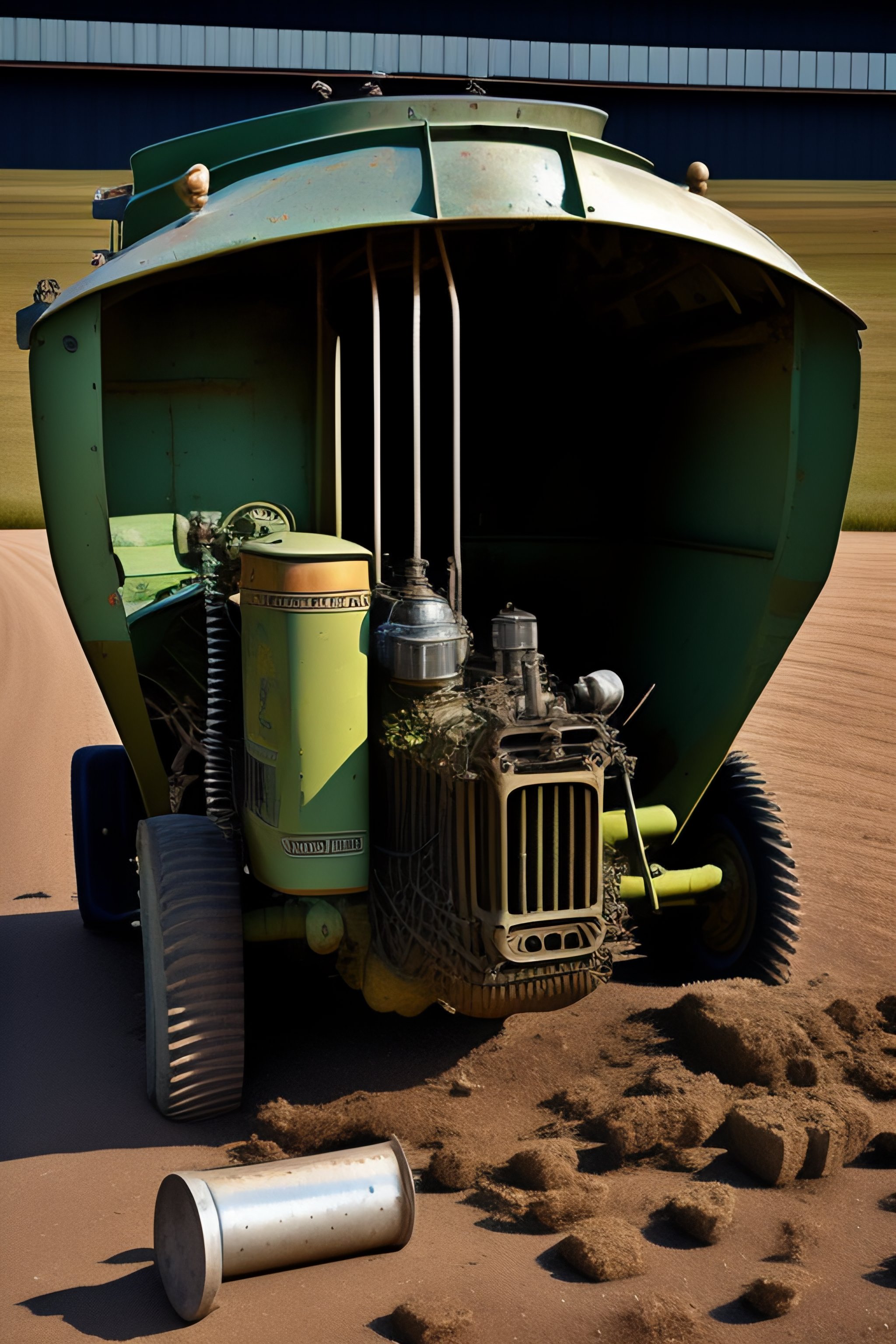 Lexica - In the image, you can see a tractor engine with the hood ...