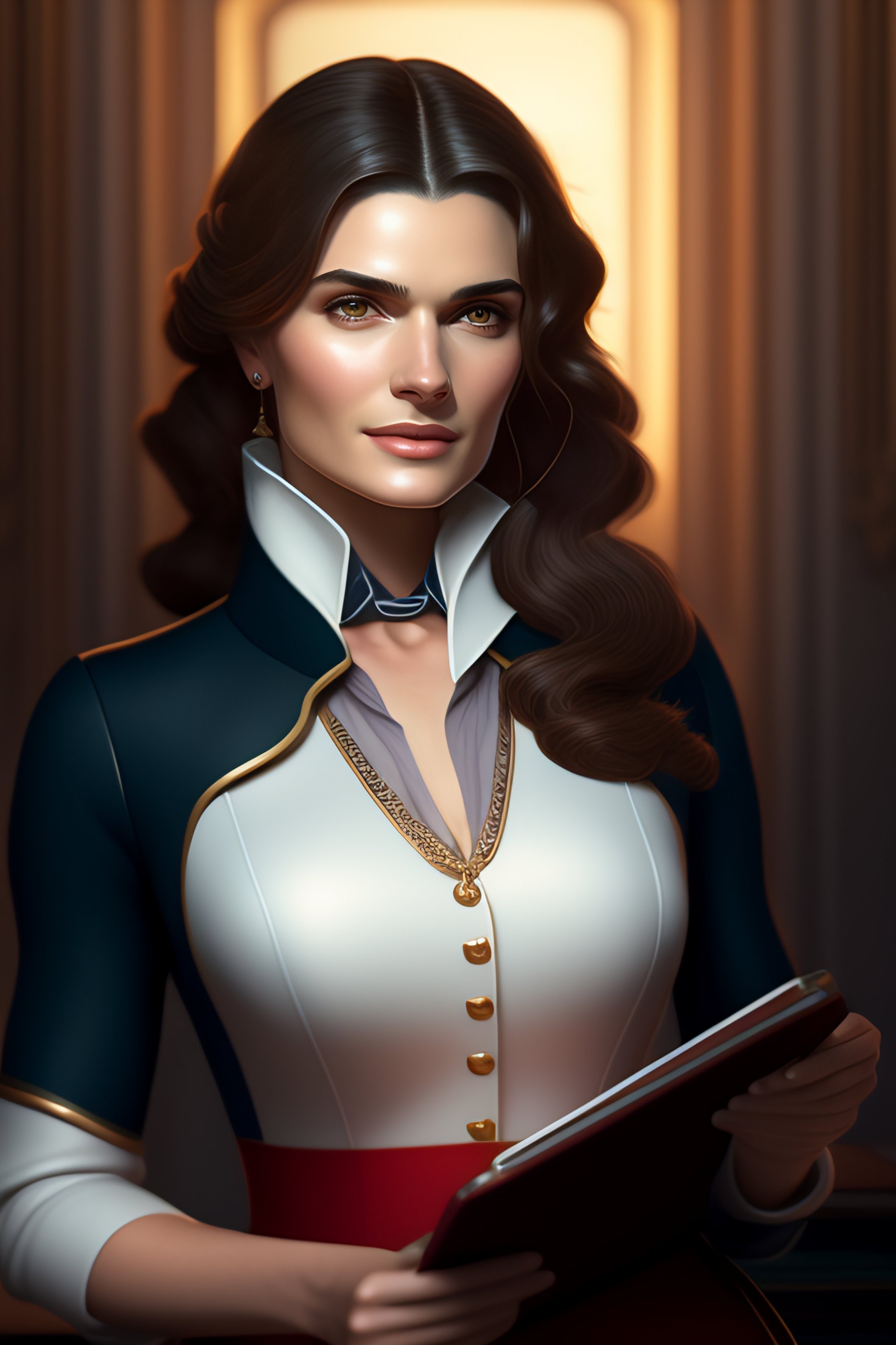 Lexica - Professional portrait of young female reporter with a notebook ...