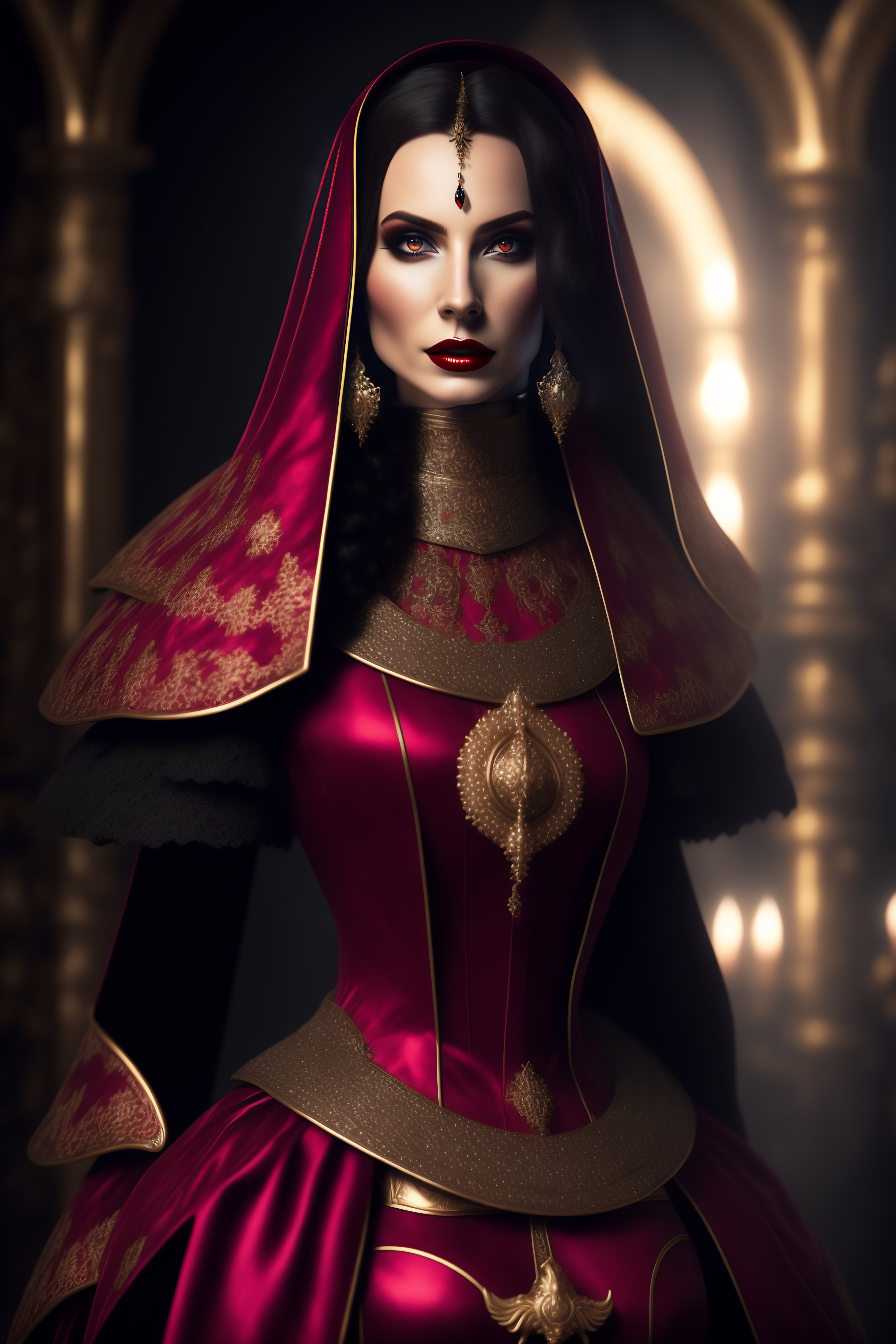 Lexica - Dark Armored ,full body ,Elizabeth Bathory, vampire, 4k, realistic