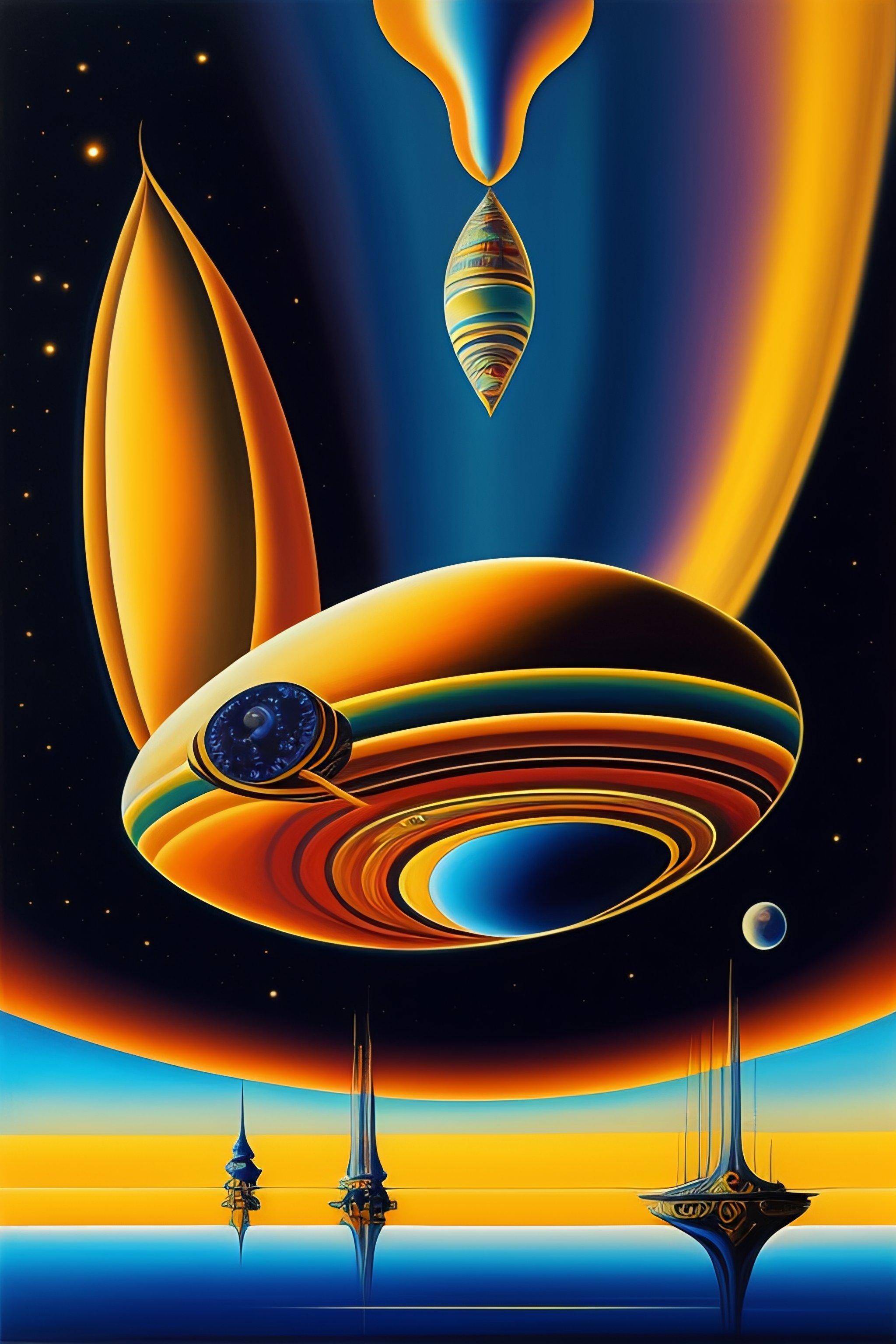 Lexica - Space ships as painting by Salvador dali