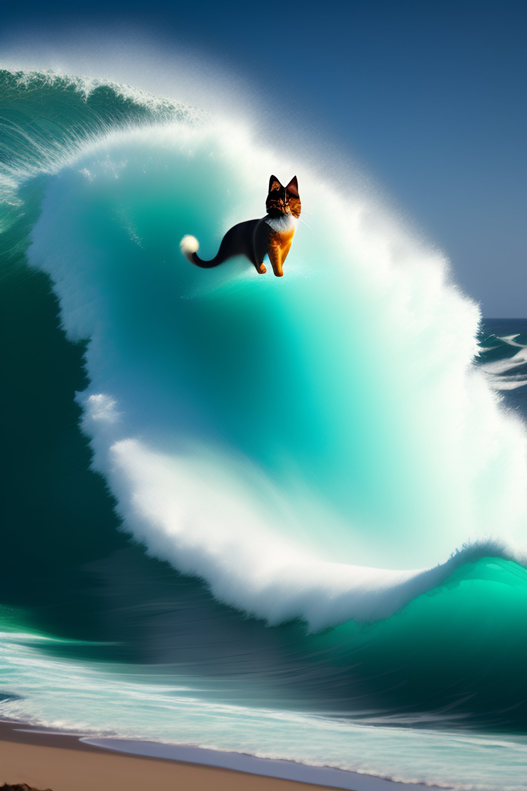 Lexica - Ocean swells with flying cat