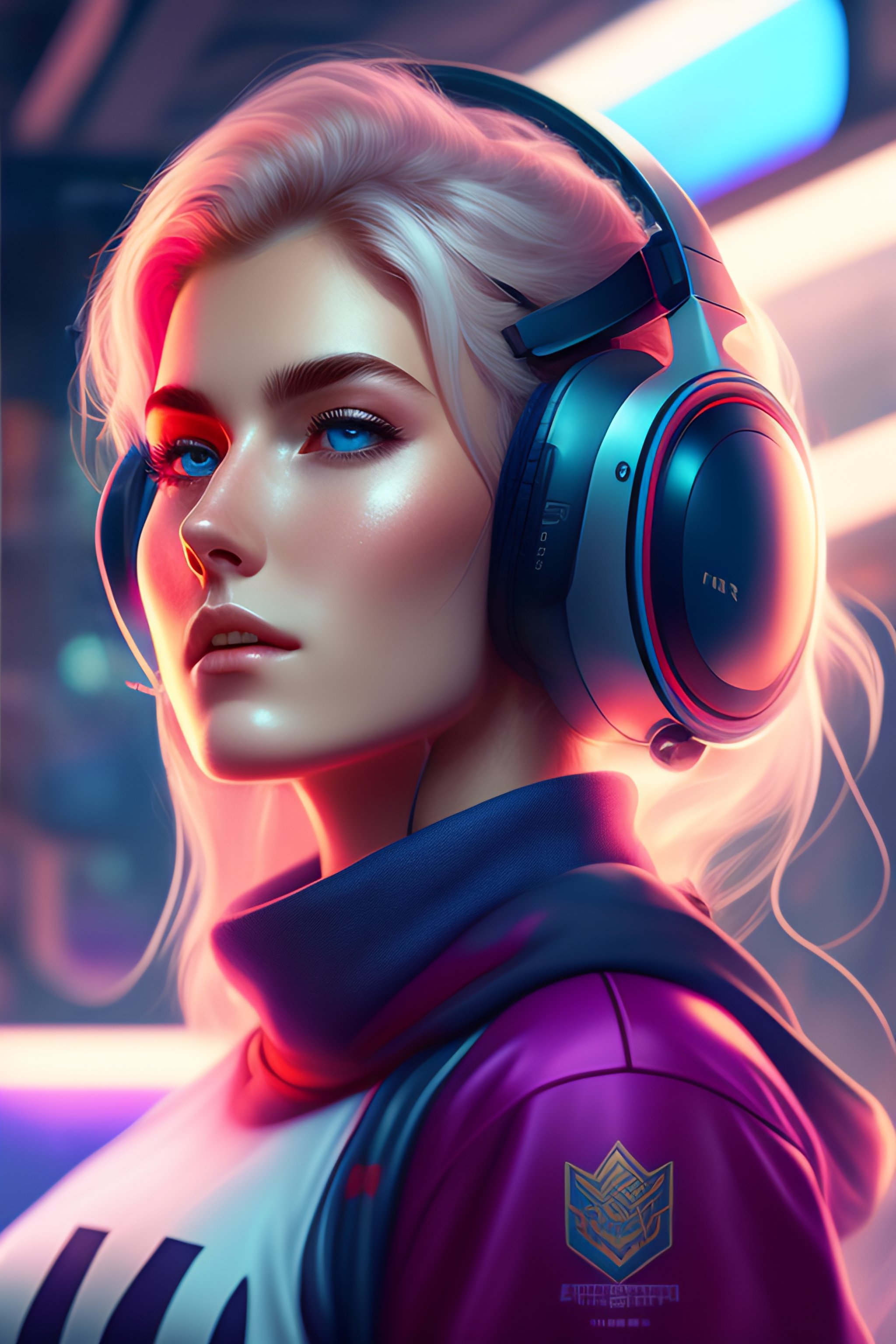 Lexica - Key visual of a pretty gamer woman, wearing sweatpants and a ...