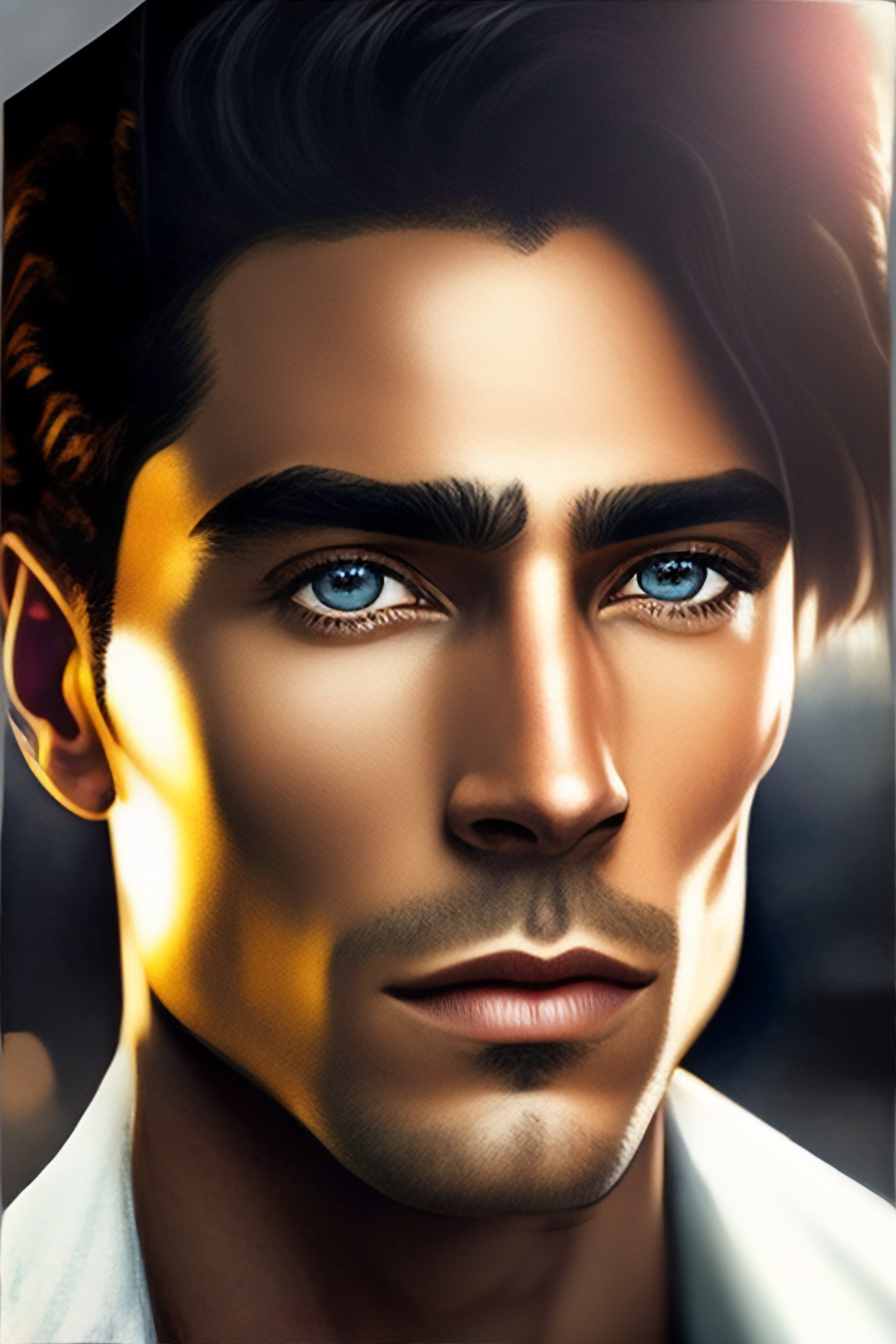 Lexica - Portrait of a man from the future with love in his eyes ...