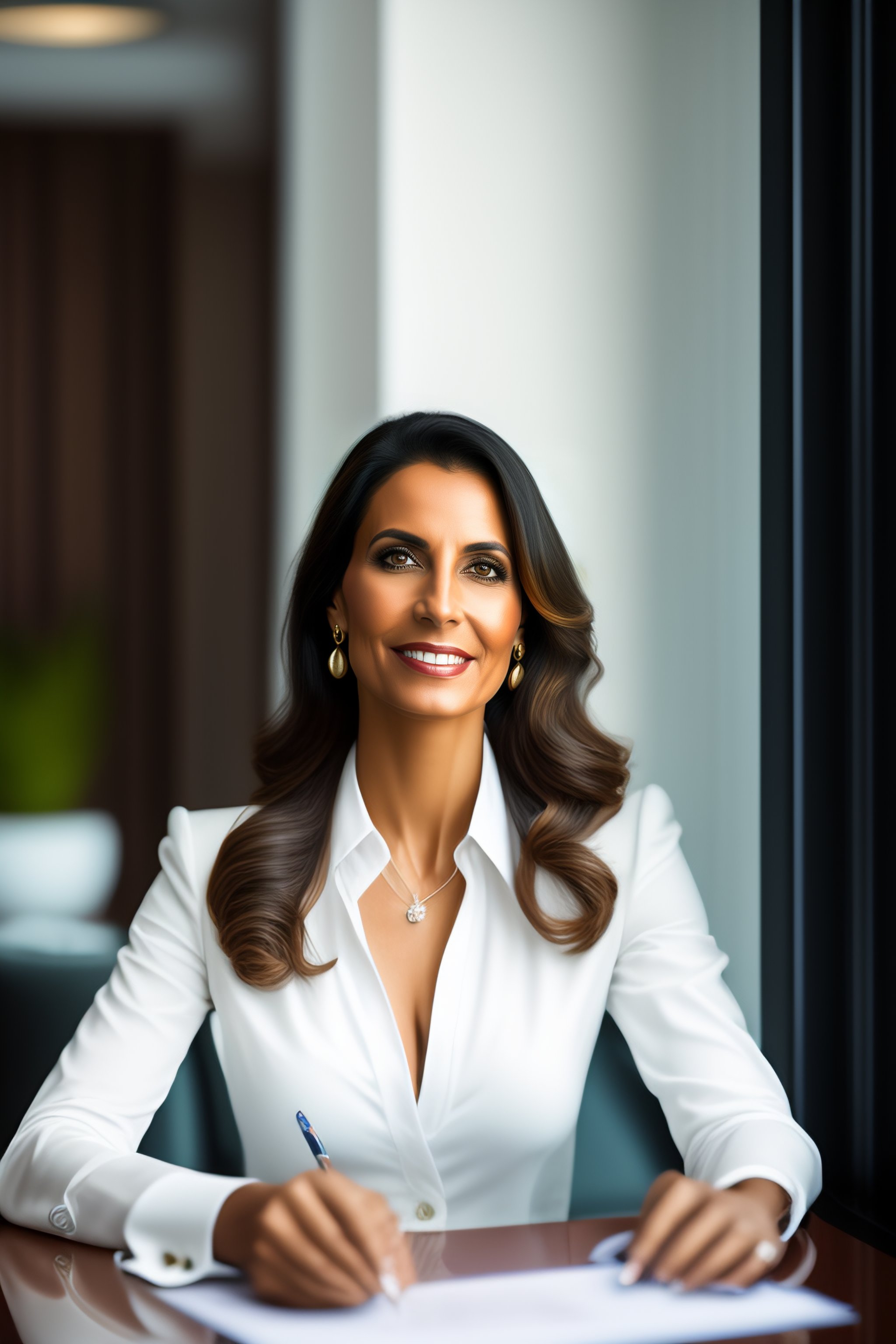 Lexica - Portrait of a real estate brazilian female broker