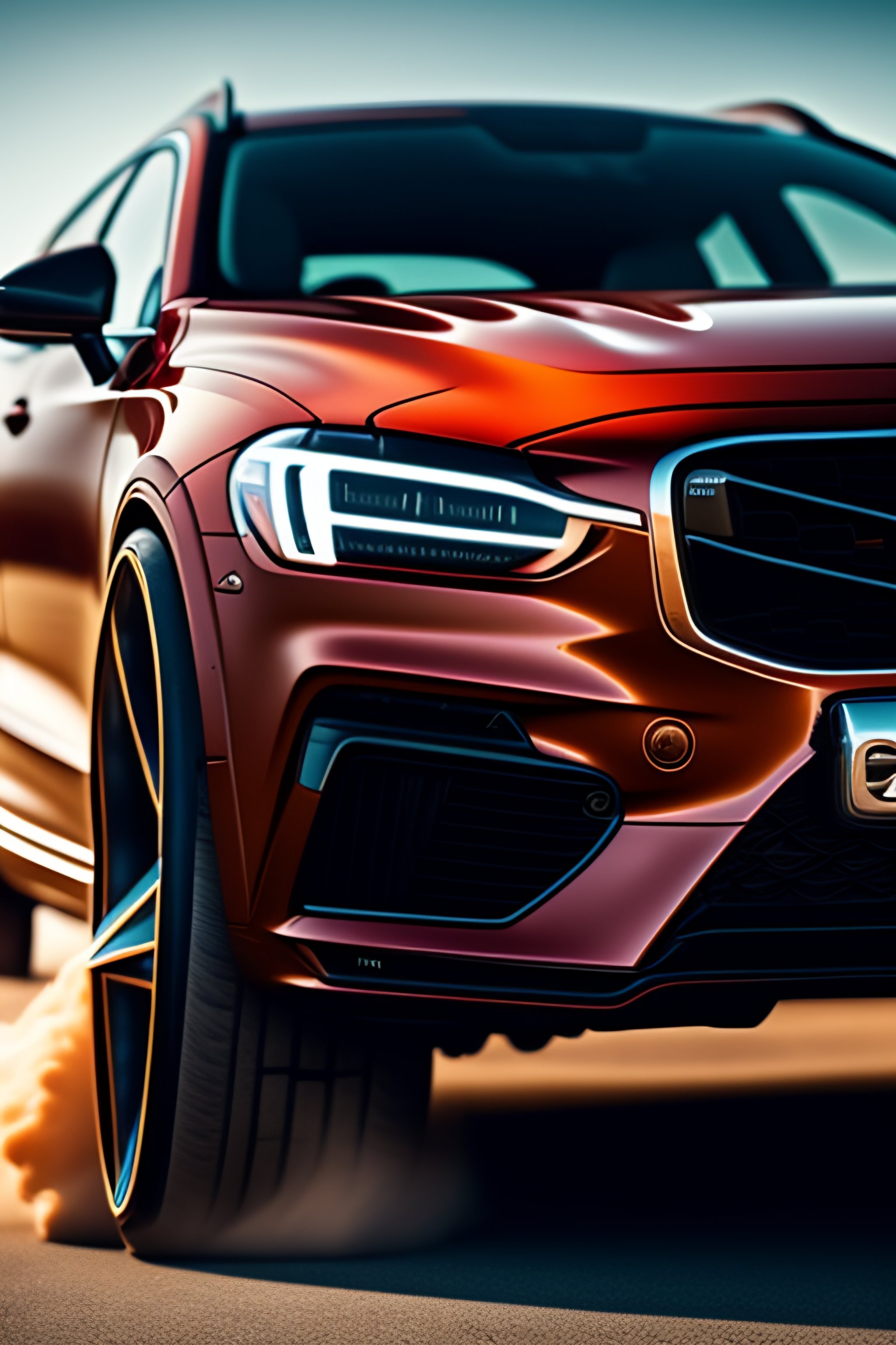 Lexica - An angry looking steampunk Volvo V60.