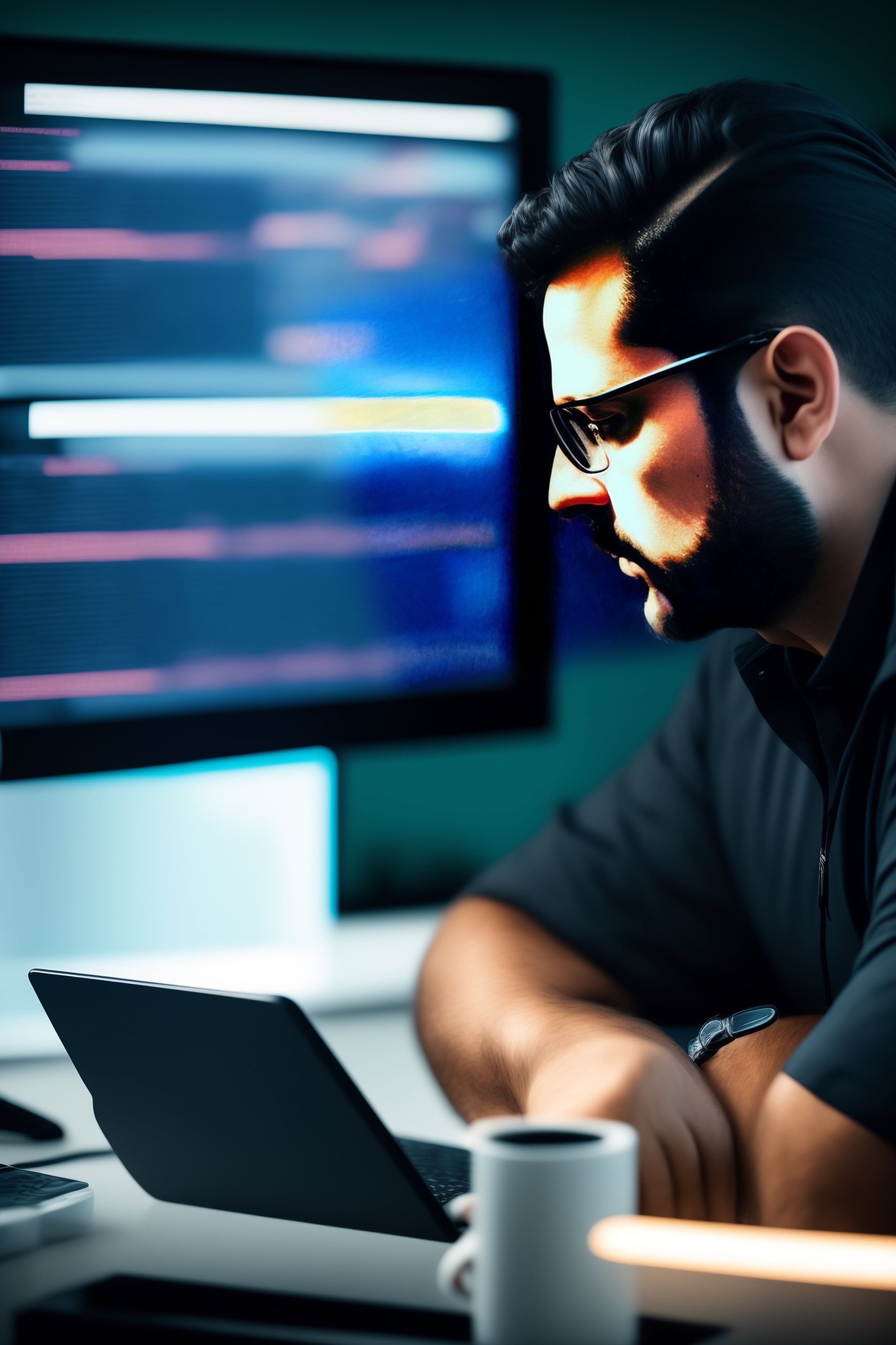 Lexica - Portrait of a cybersecurity expert debugging a system