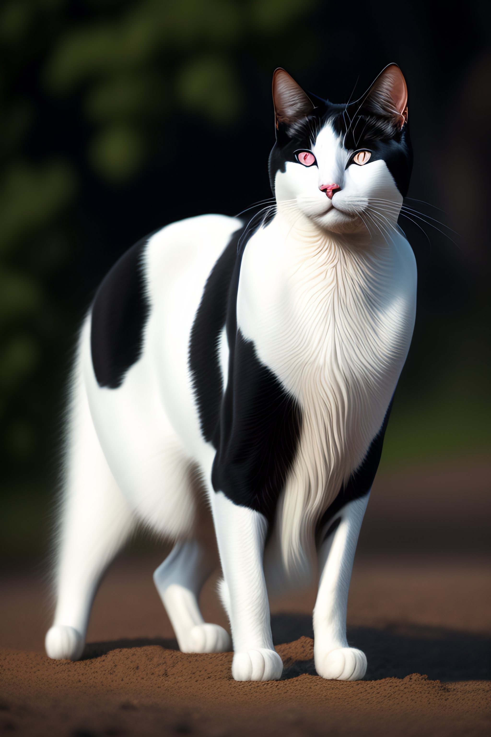 Lexica - A pretty white black cat