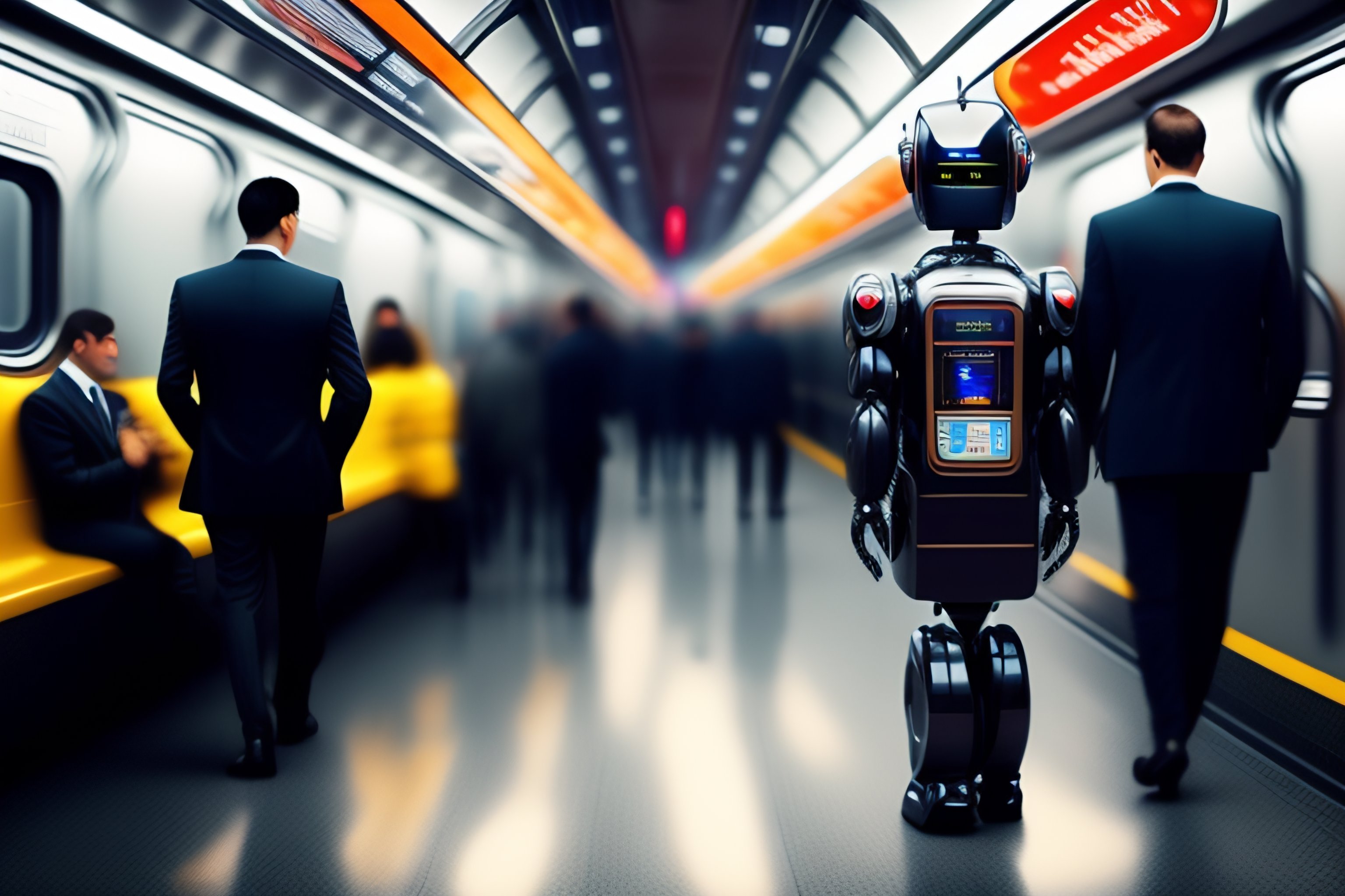 Lexica - A humanoid robot dressed as an office worker traveling on the ...