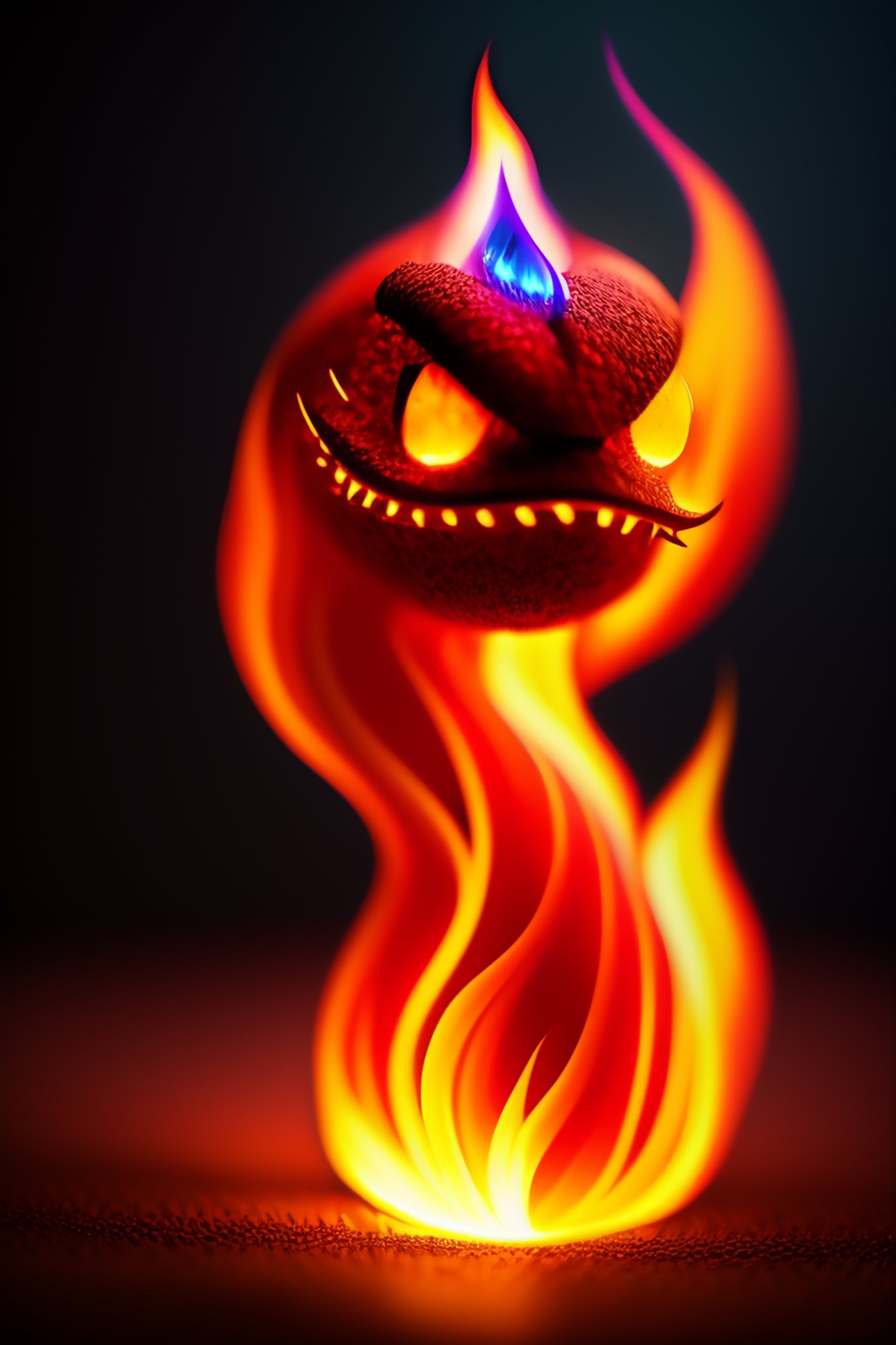 Lexica - Flame monster shaped as puppet, flames, detailed, ultra ...