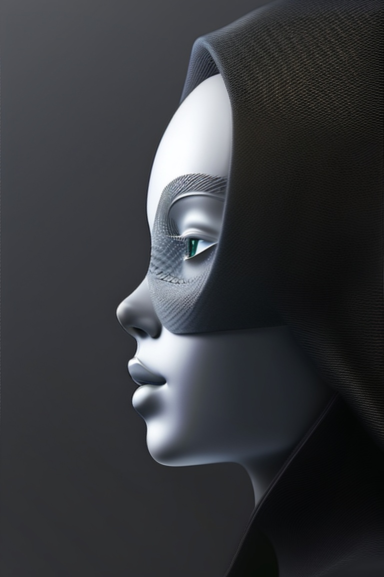 Lexica - 3d rendering, girl without eyes, without color, illustration