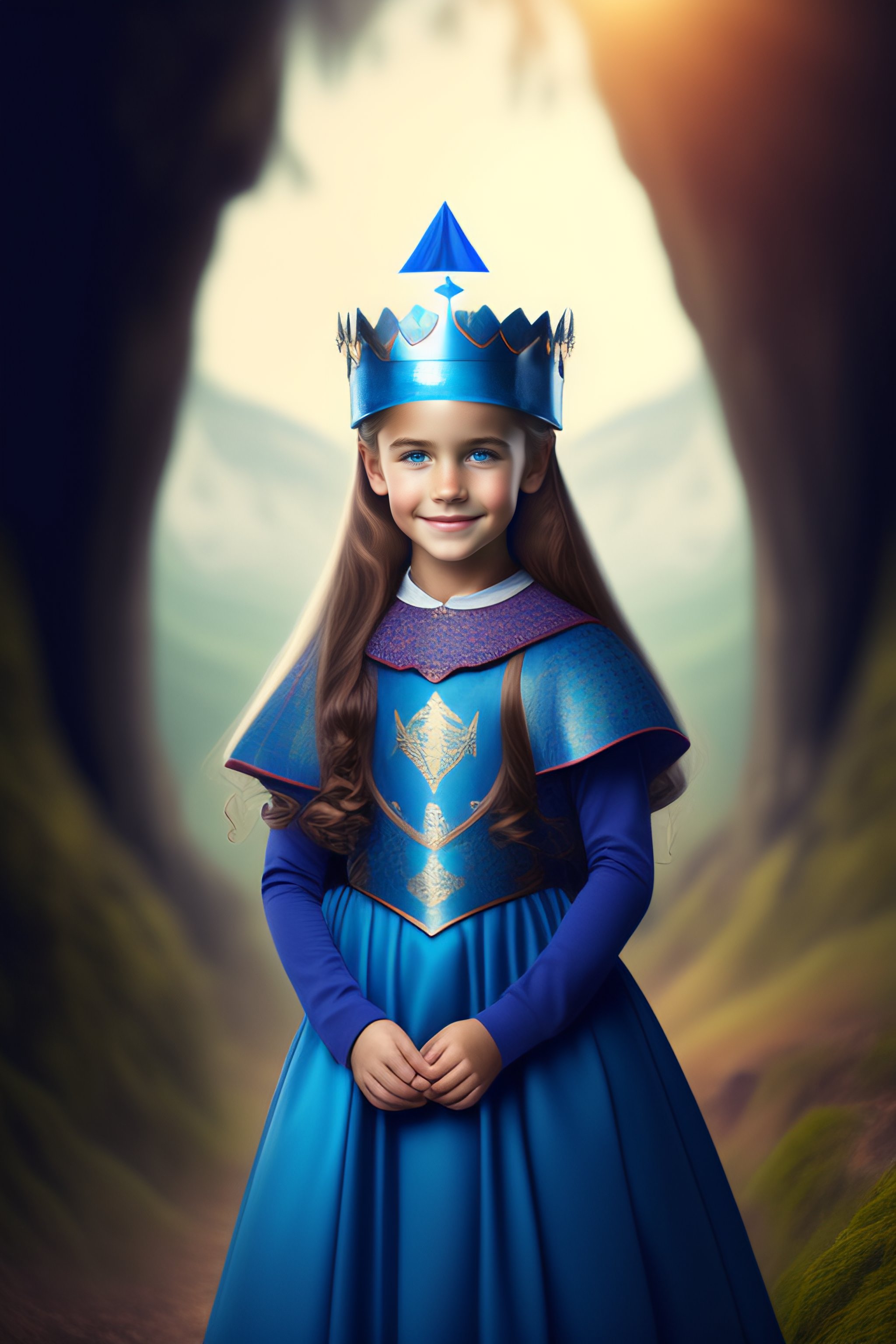 Lexica - Girl, beautiful, medieval hiking clothes, blue clothes ...