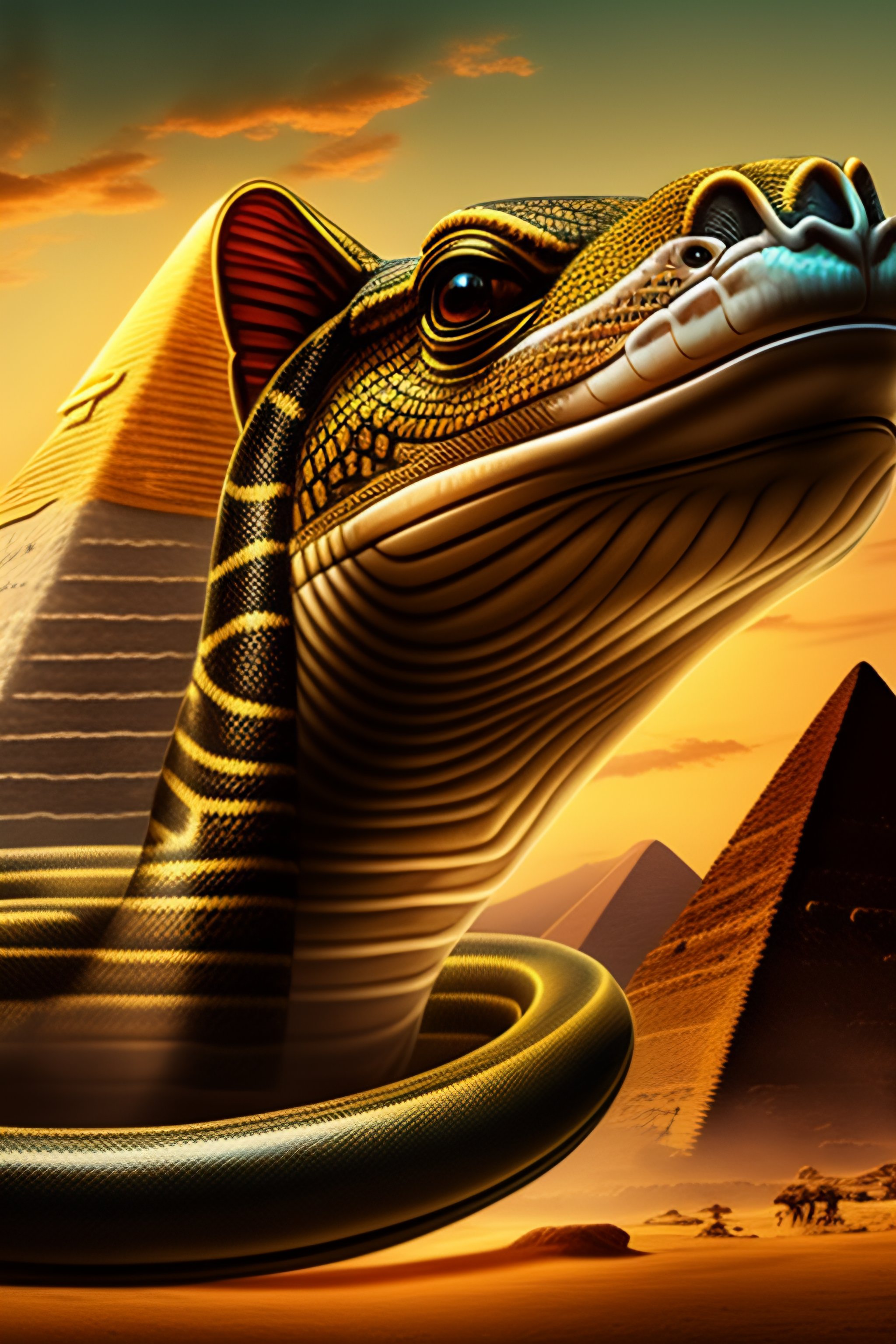 Lexica - A logo of an Egyptian snake-headed god playing computer ...