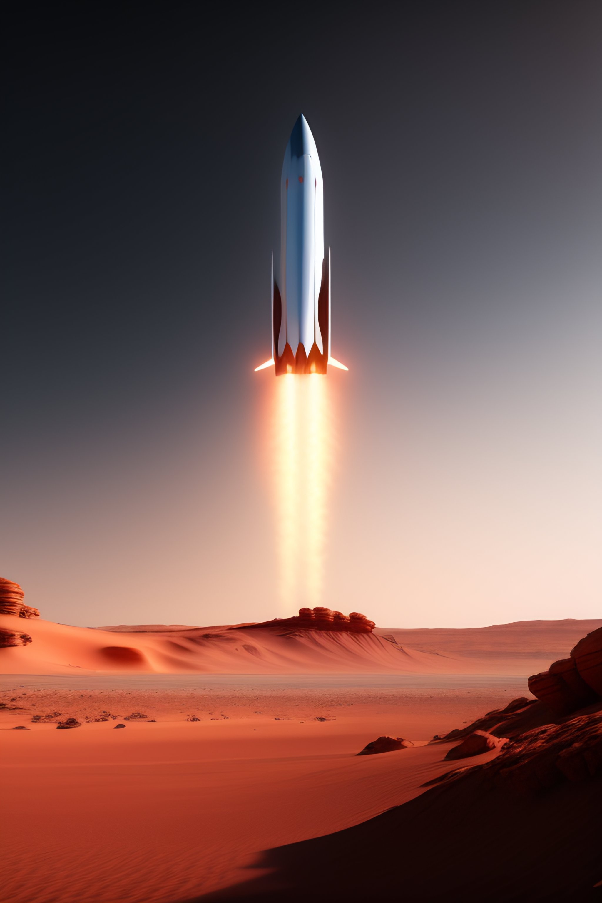 Lexica - Photograph of Spacex starship landed on a Mars realistic ...