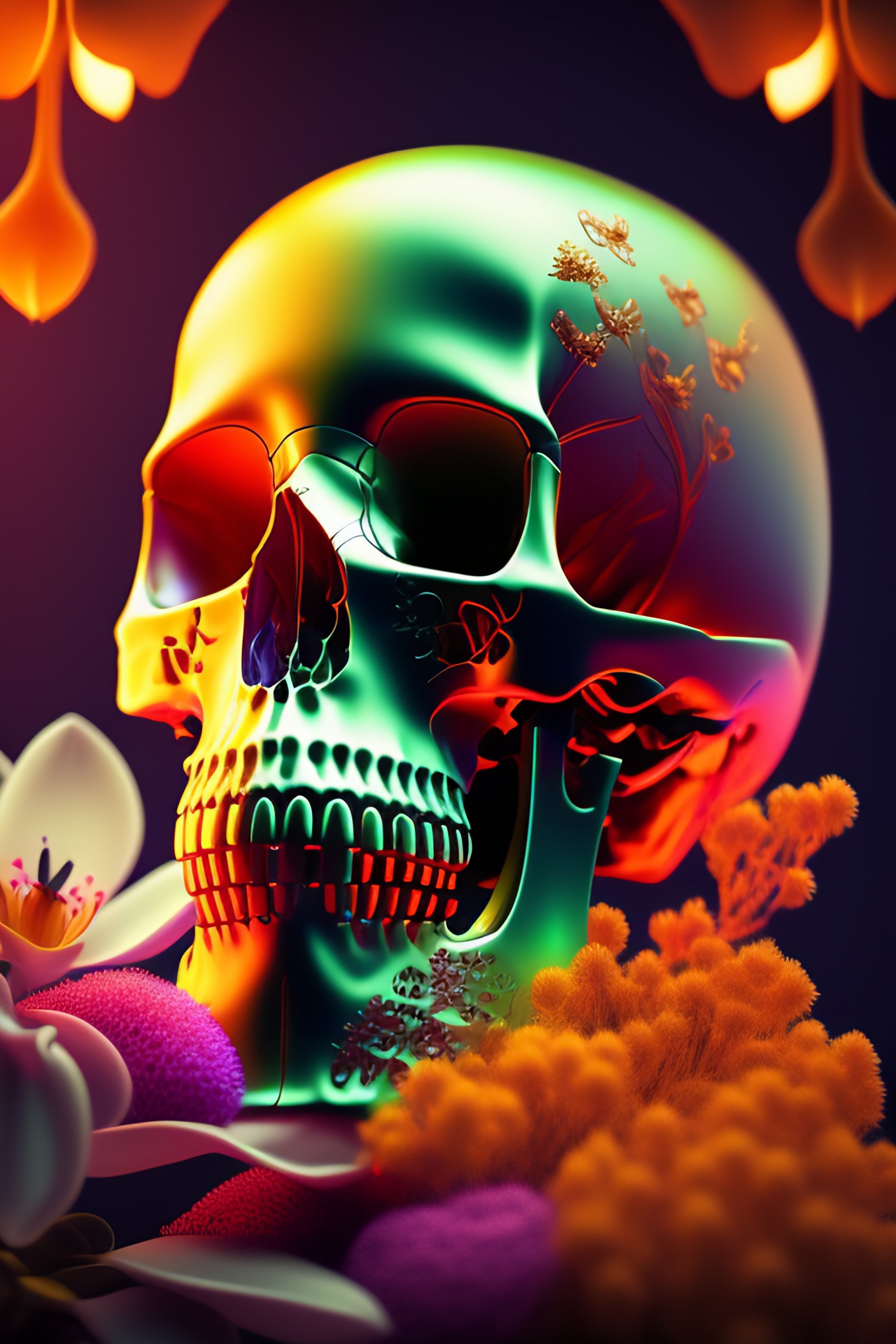 Lexica - Composition of human skulls, animals skulls, bones, rib-cage ...