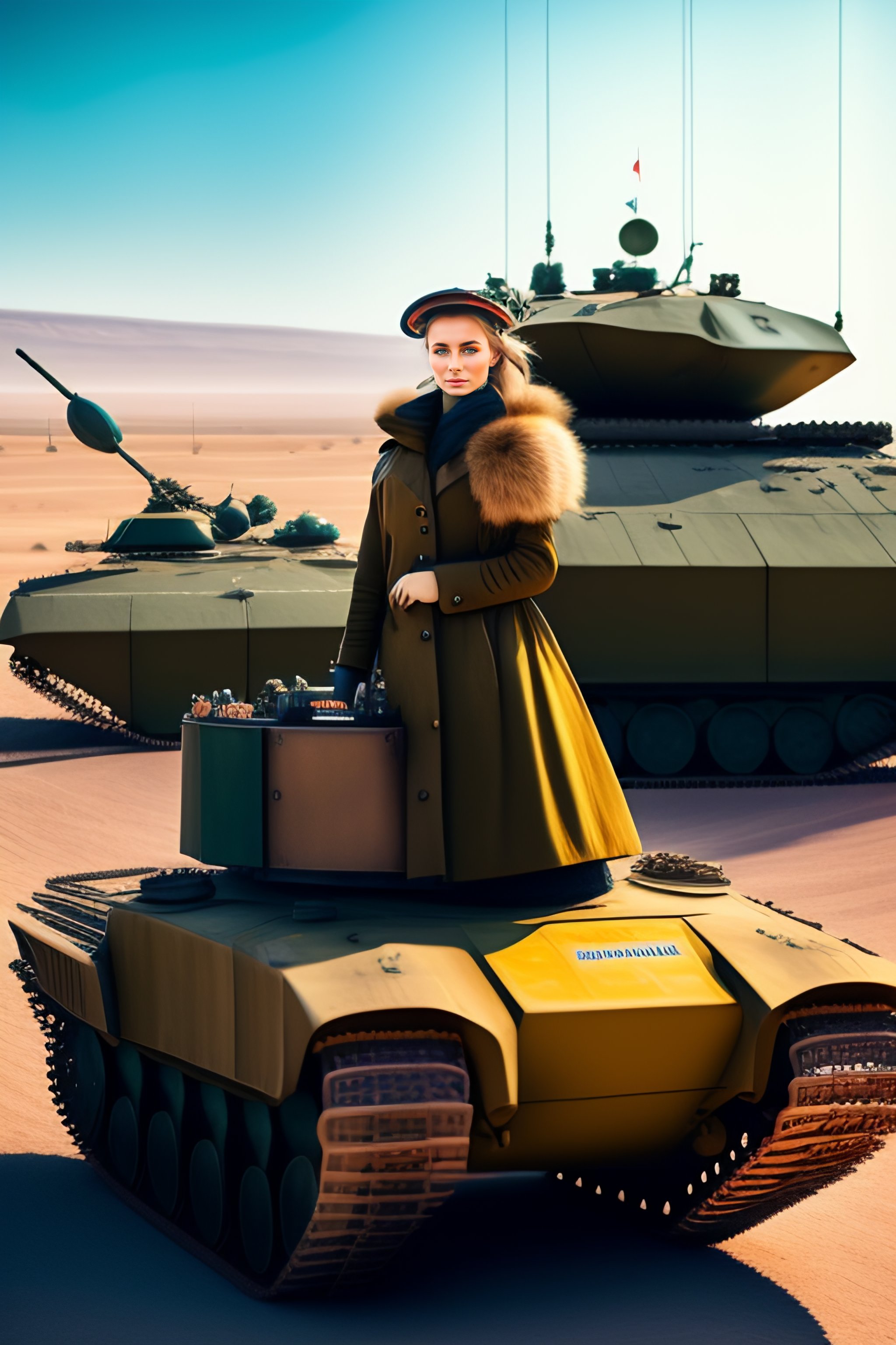 Lexica - Russian girl on the tank