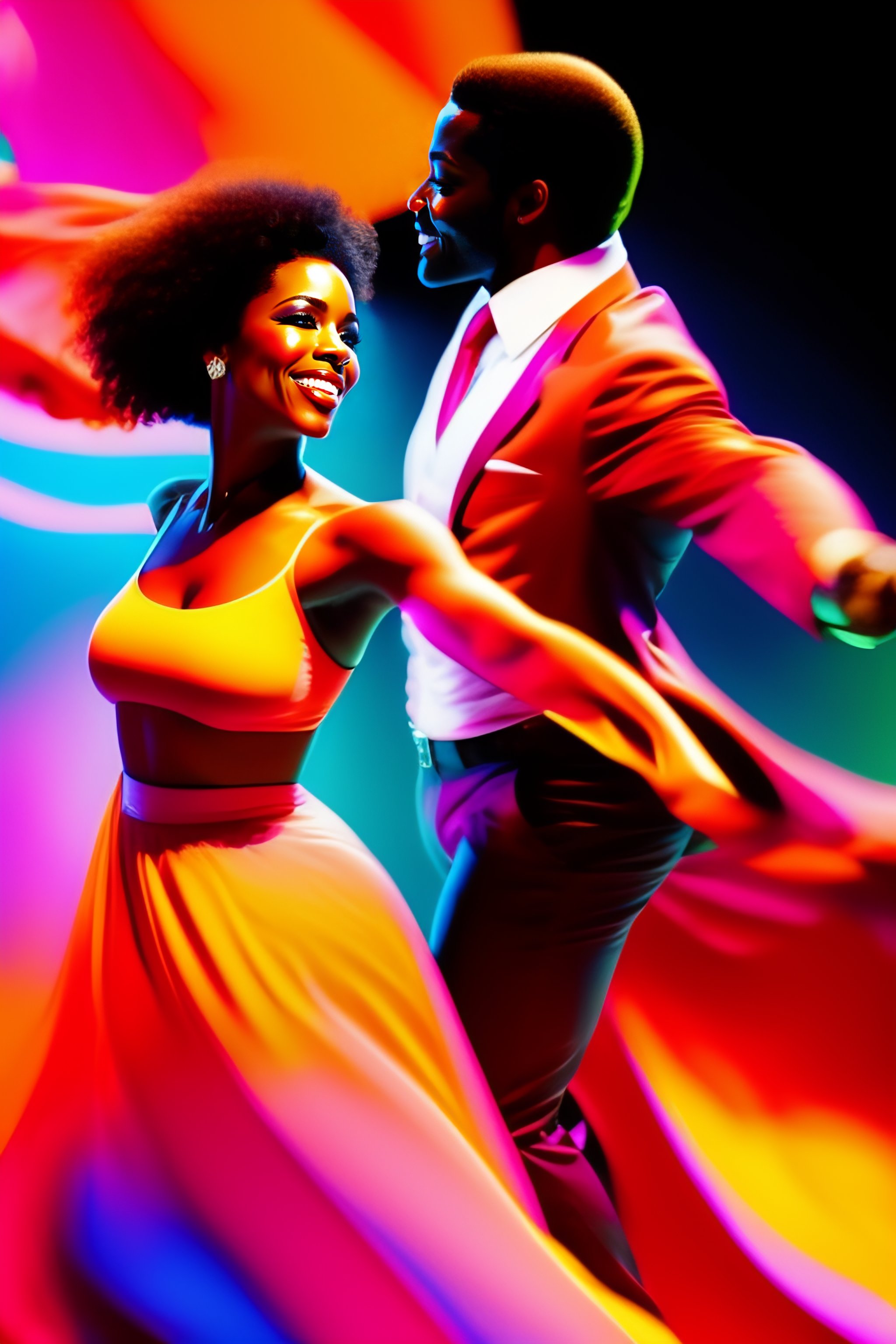 Lexica - Women and men dancing salsa, comic style hd