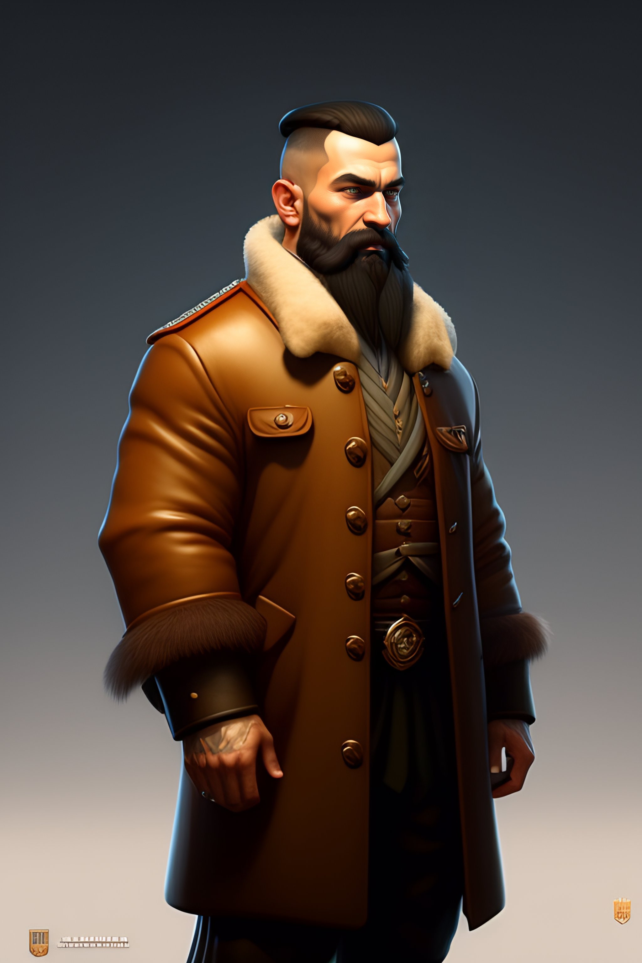 Lexica - Medium shot of a typical character in the style of Stepan Alekseev