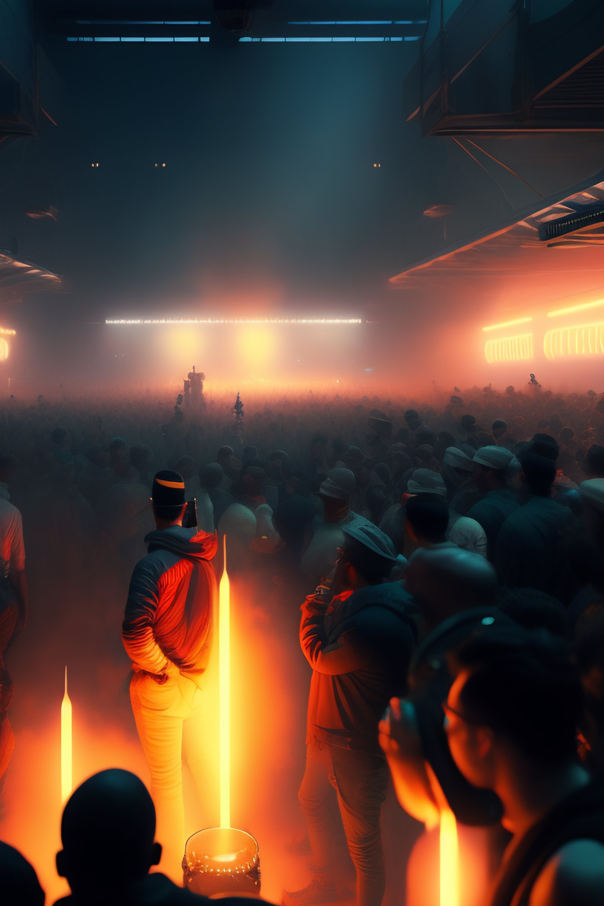 Lexica - Scene from a Boiler Room-inspired rave in South Africa, muted ...