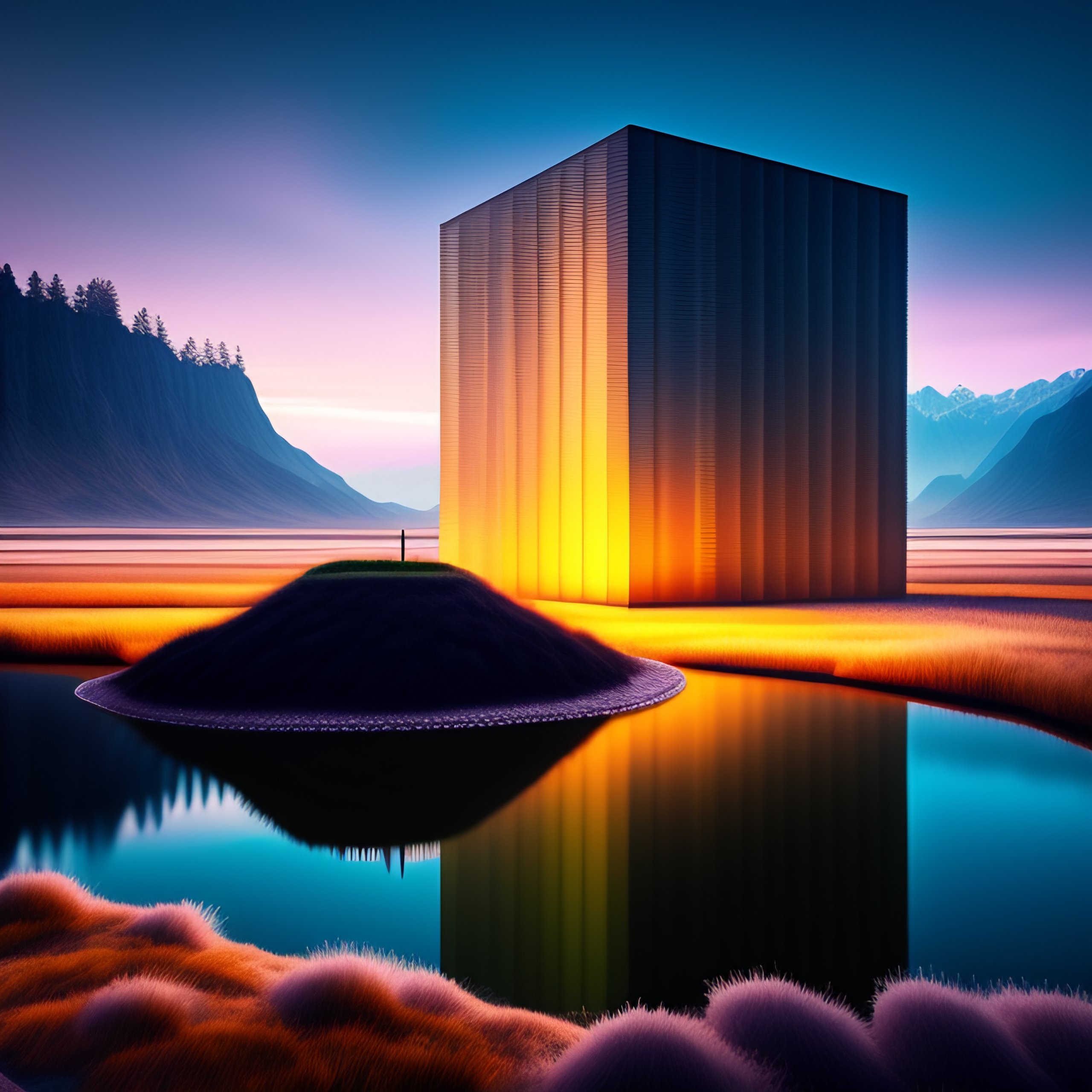 Lexica - Cubic romantic landscape