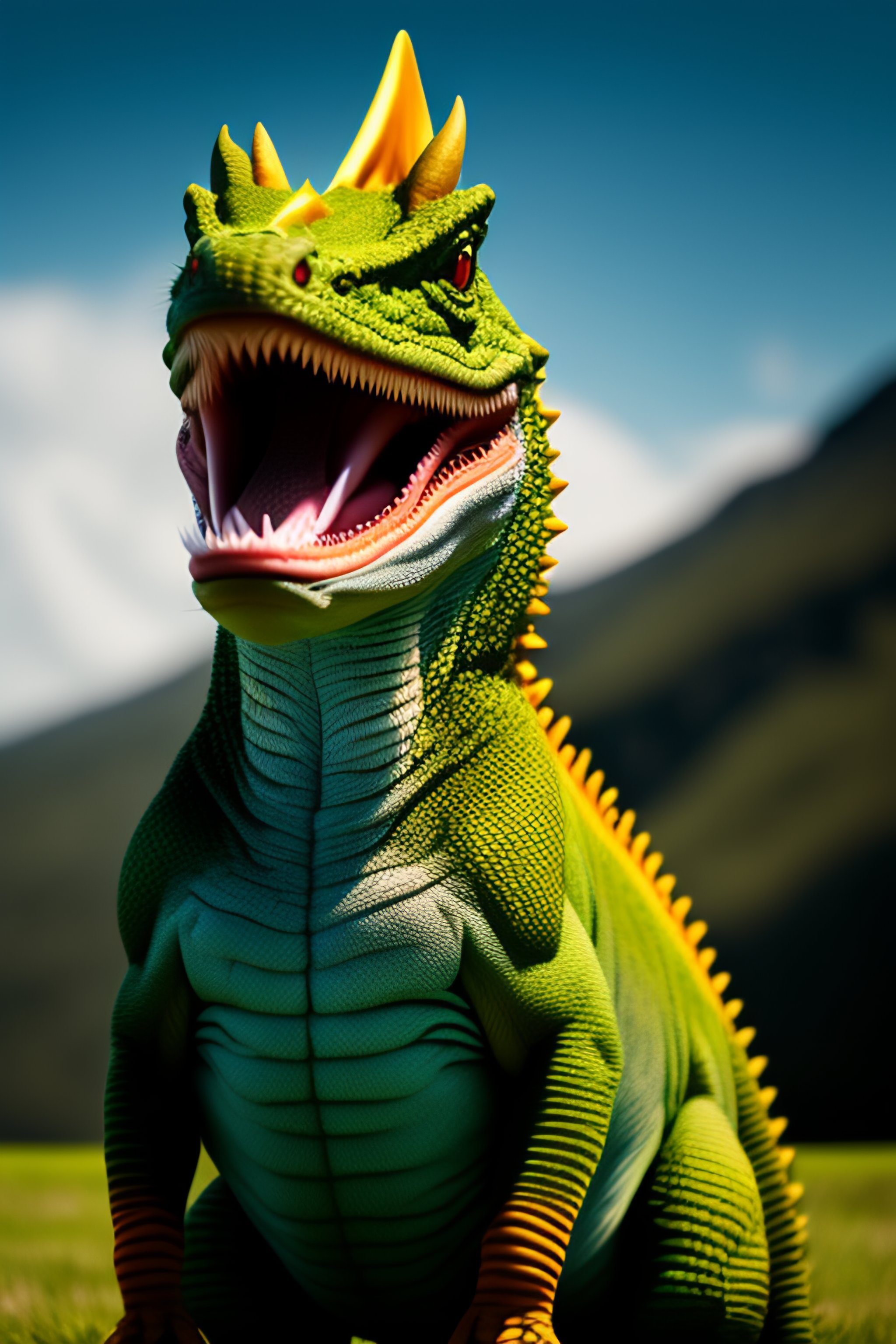 Lexica - Giant evil monster lizard Donald Trump