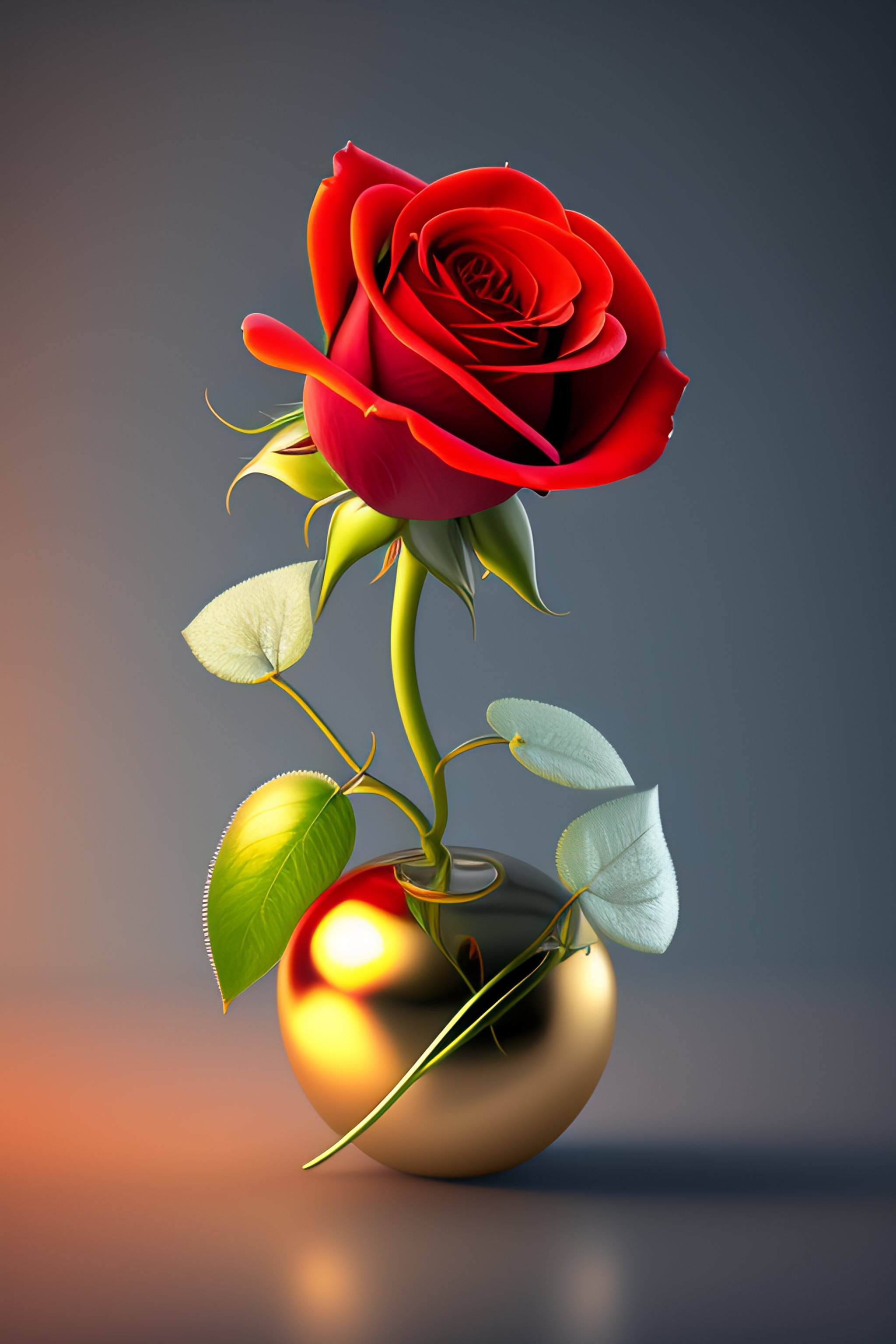 Lexica - One single tall dead rose with buds falling off, hyper ...