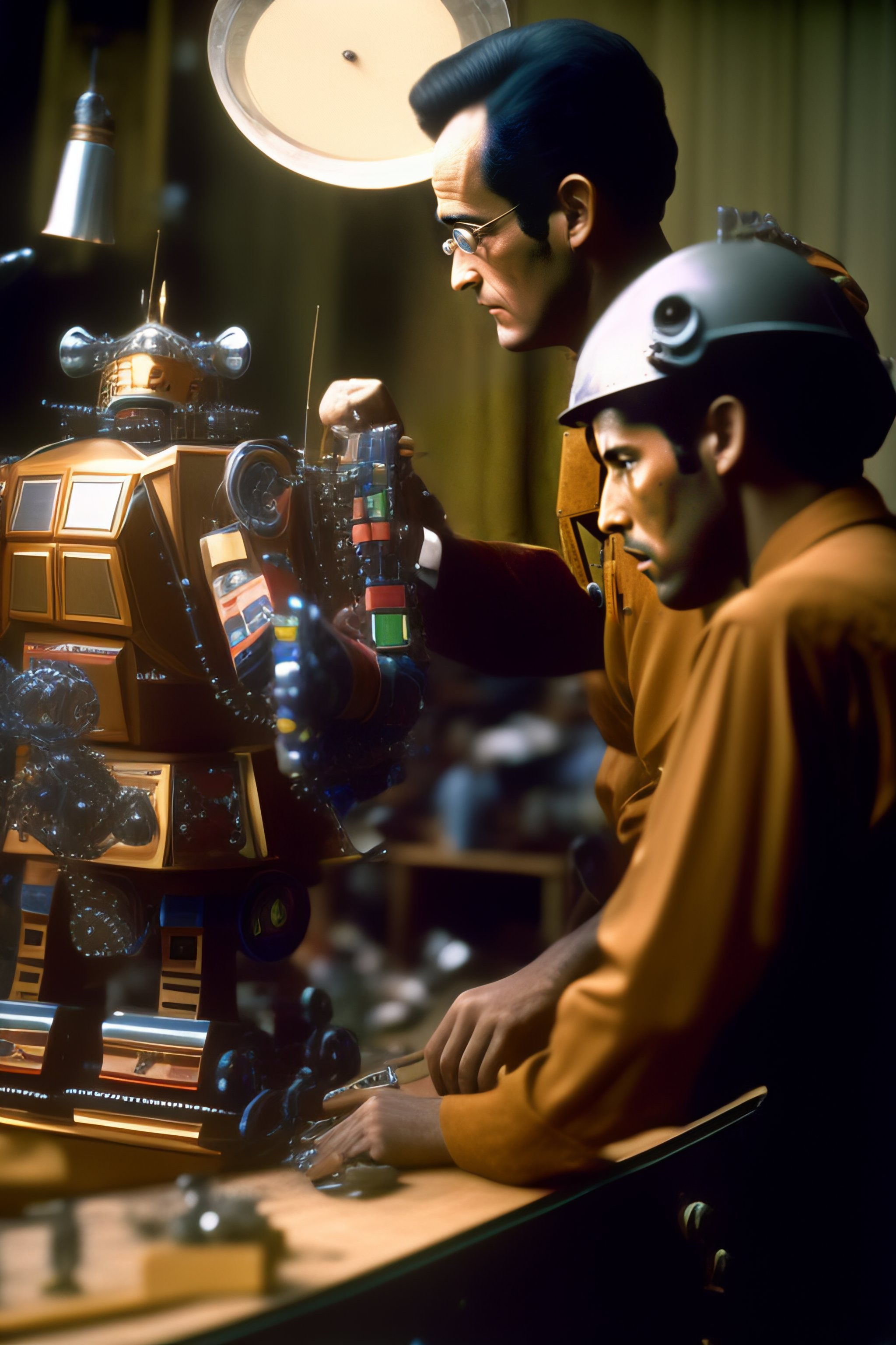 Lexica - A photo of voltron building a robot by Philippe Halsman ...